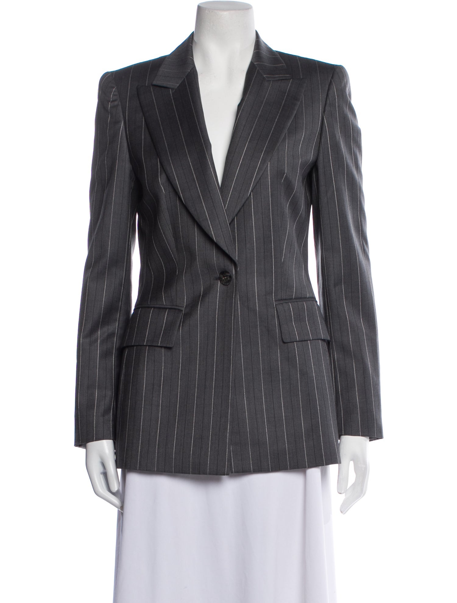 Escada Wool Striped Blazer - Grey Jackets, Clothing - ESC136943 | The ...