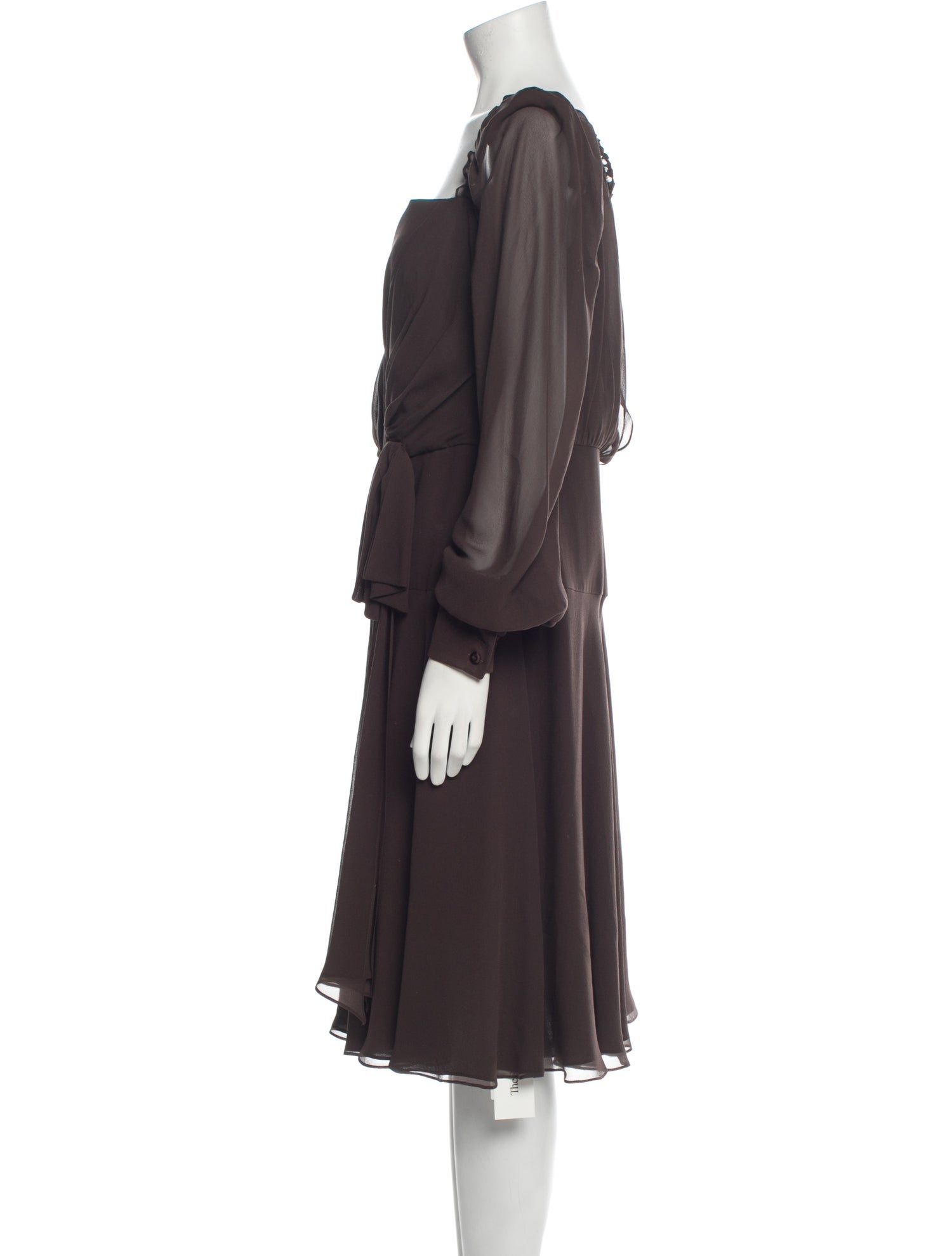 Escada Silk Midi Length Dress - Brown Dresses, Clothing - ESC137660 | The RealReal