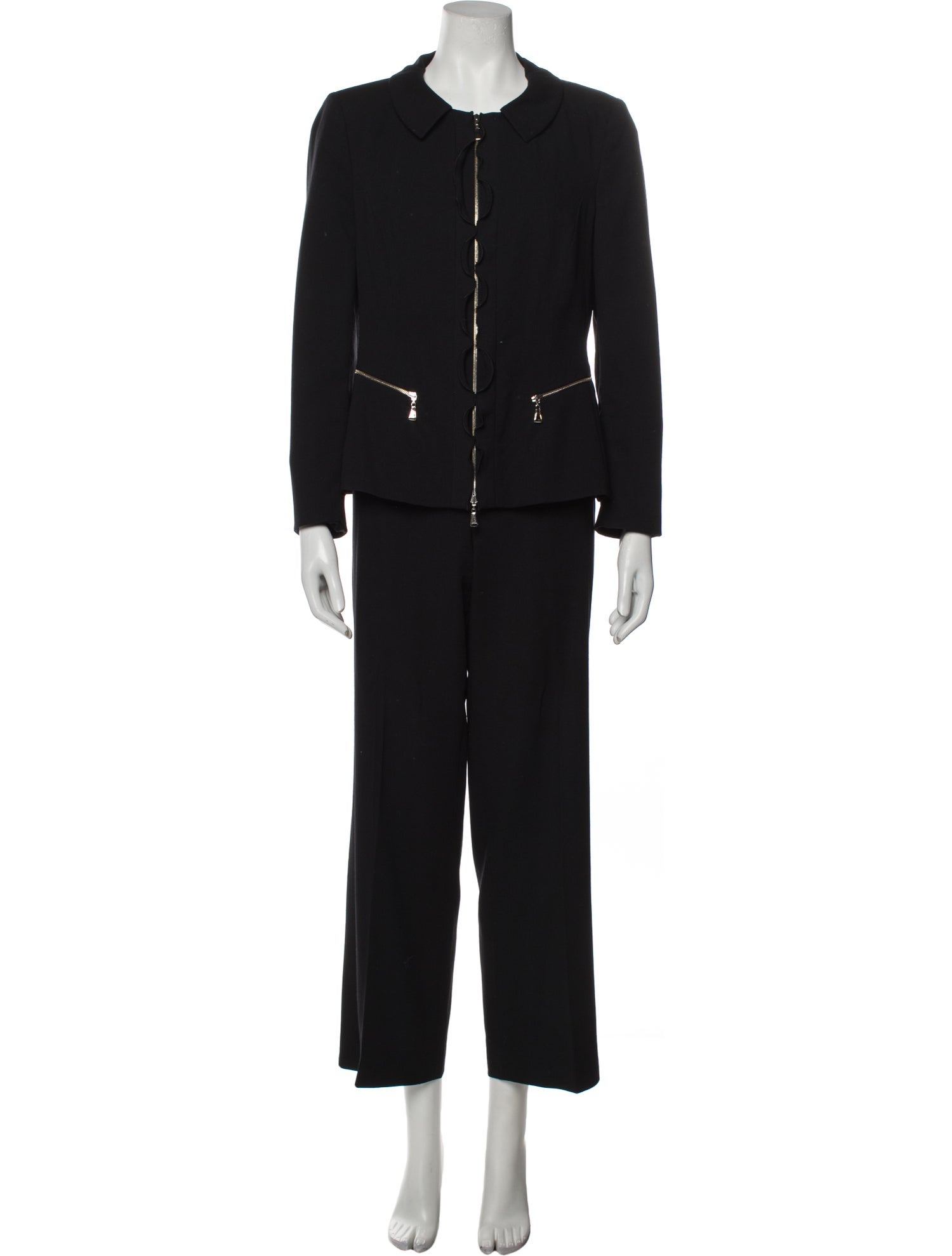 Escada Virgin Wool Pantsuit - Black, 10" Rise Suits and Sets, Clothing ...