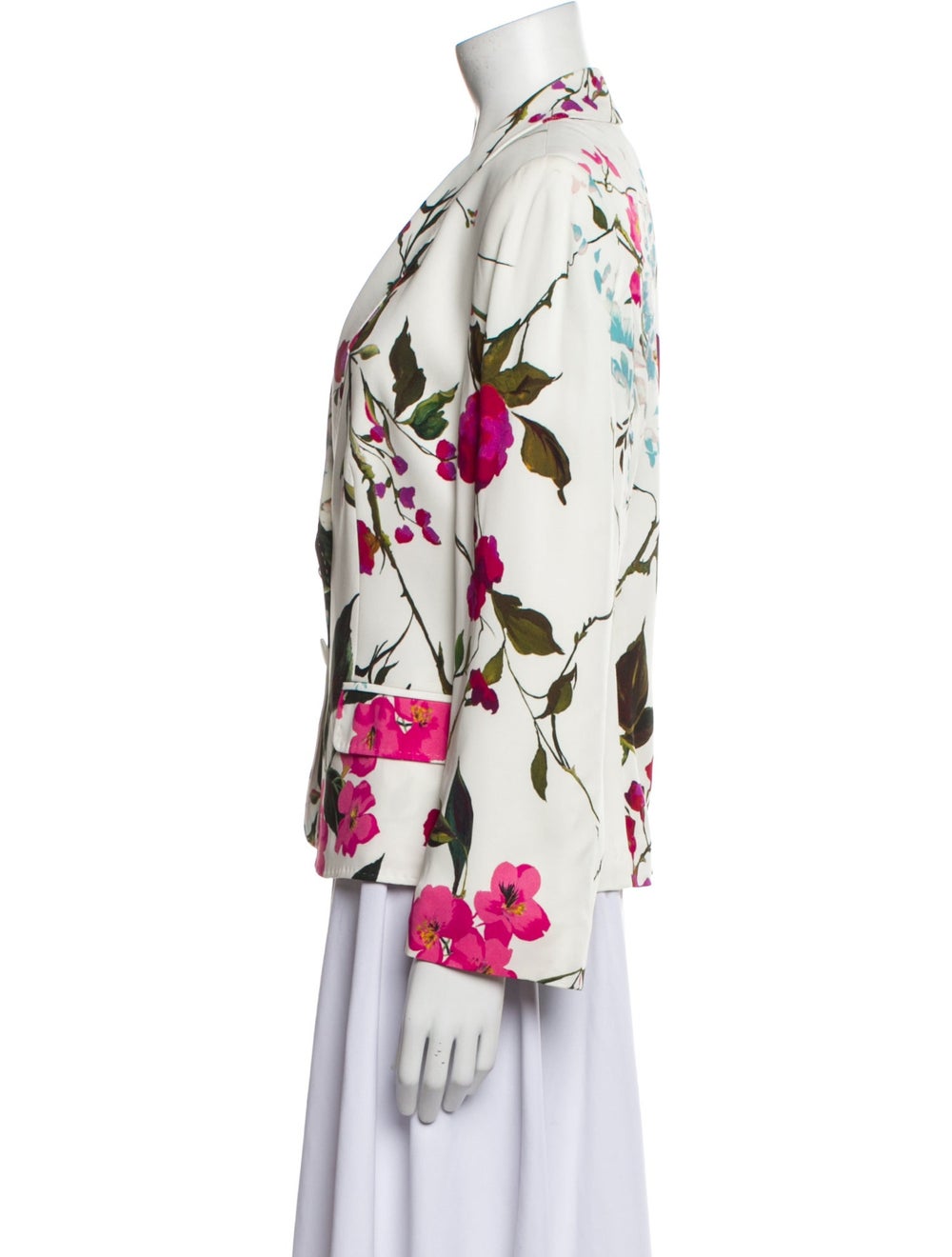 Escada Floral Print Blazer w/ Tags - White Jackets, Clothing ...