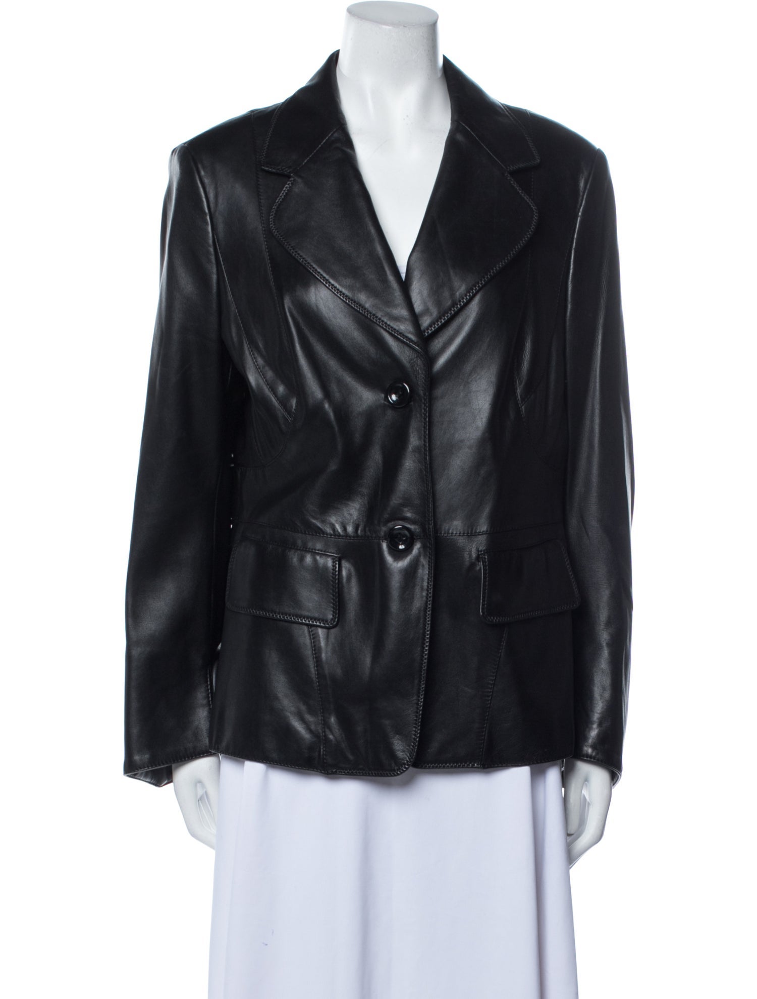 Escada Lamb Leather Blazer - Black Jackets, Clothing - ESC139080 | The ...