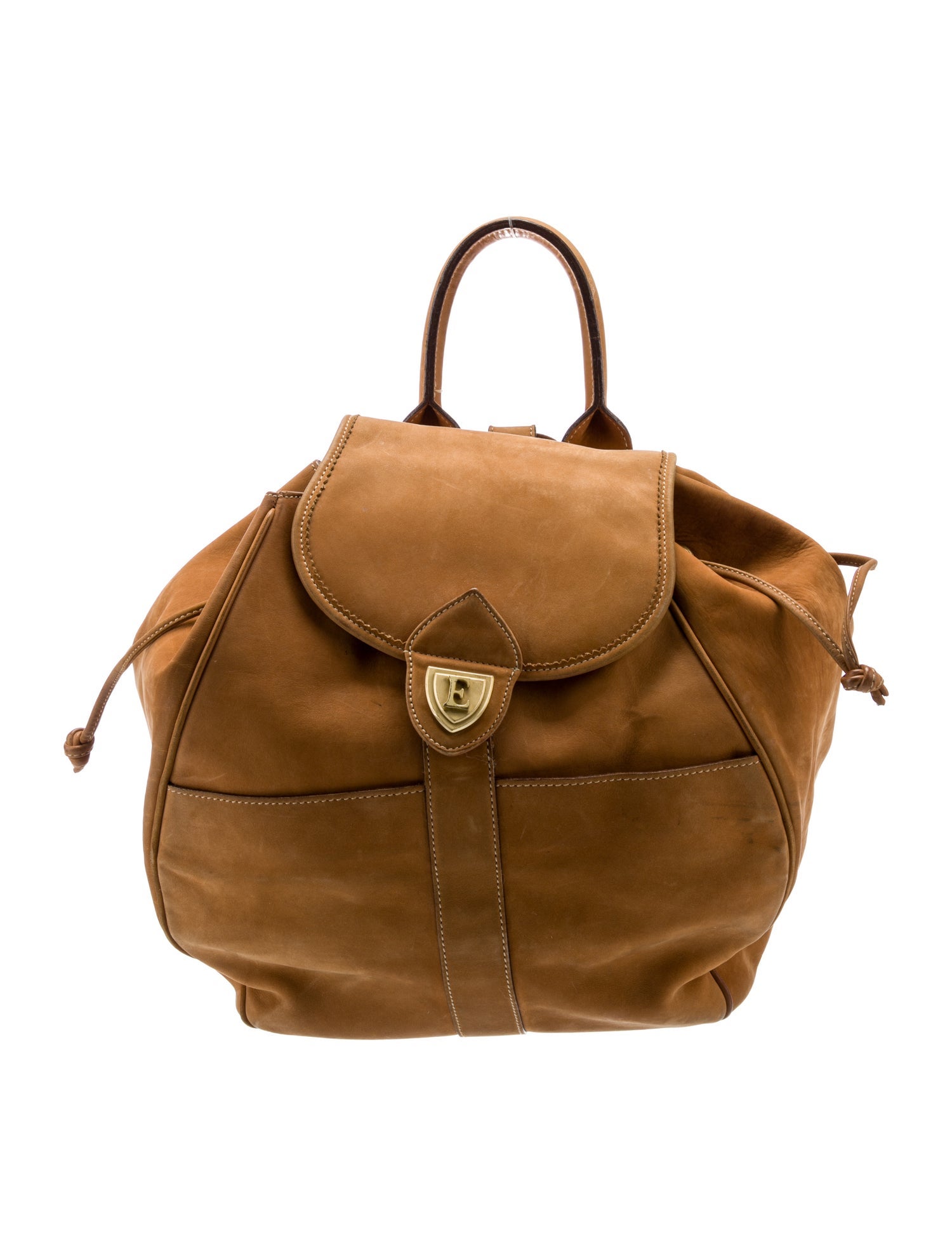 Escada Suede Shoulder Bag - Neutrals Shoulder Bags, Handbags ...