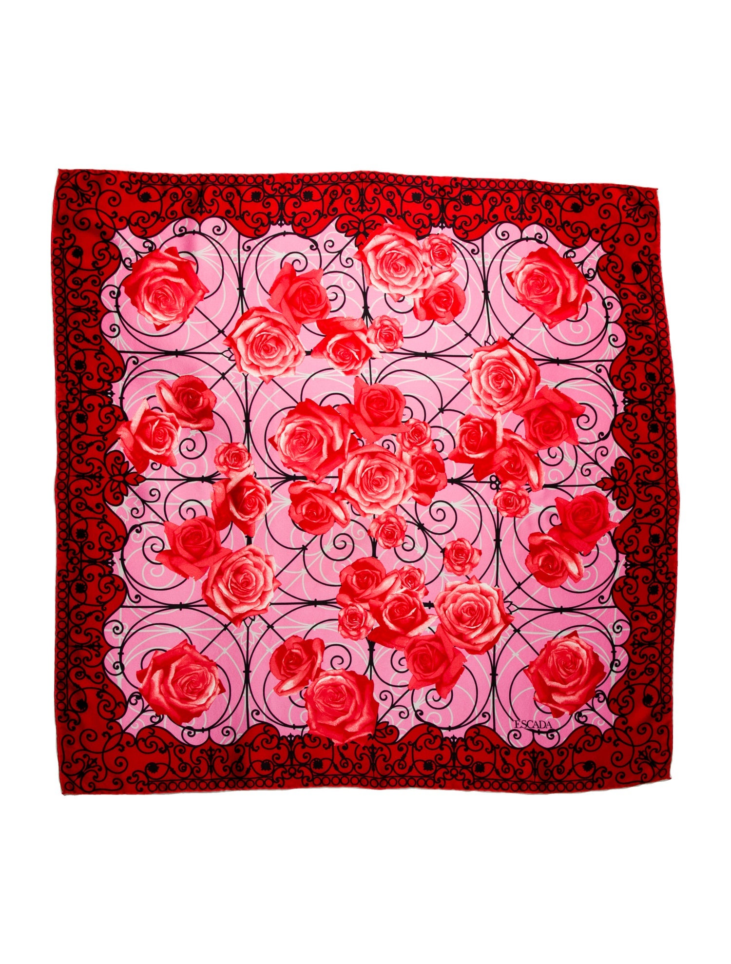 Escada Silk Floral Print Scarf - Red Scarves and Shawls, Accessories ...