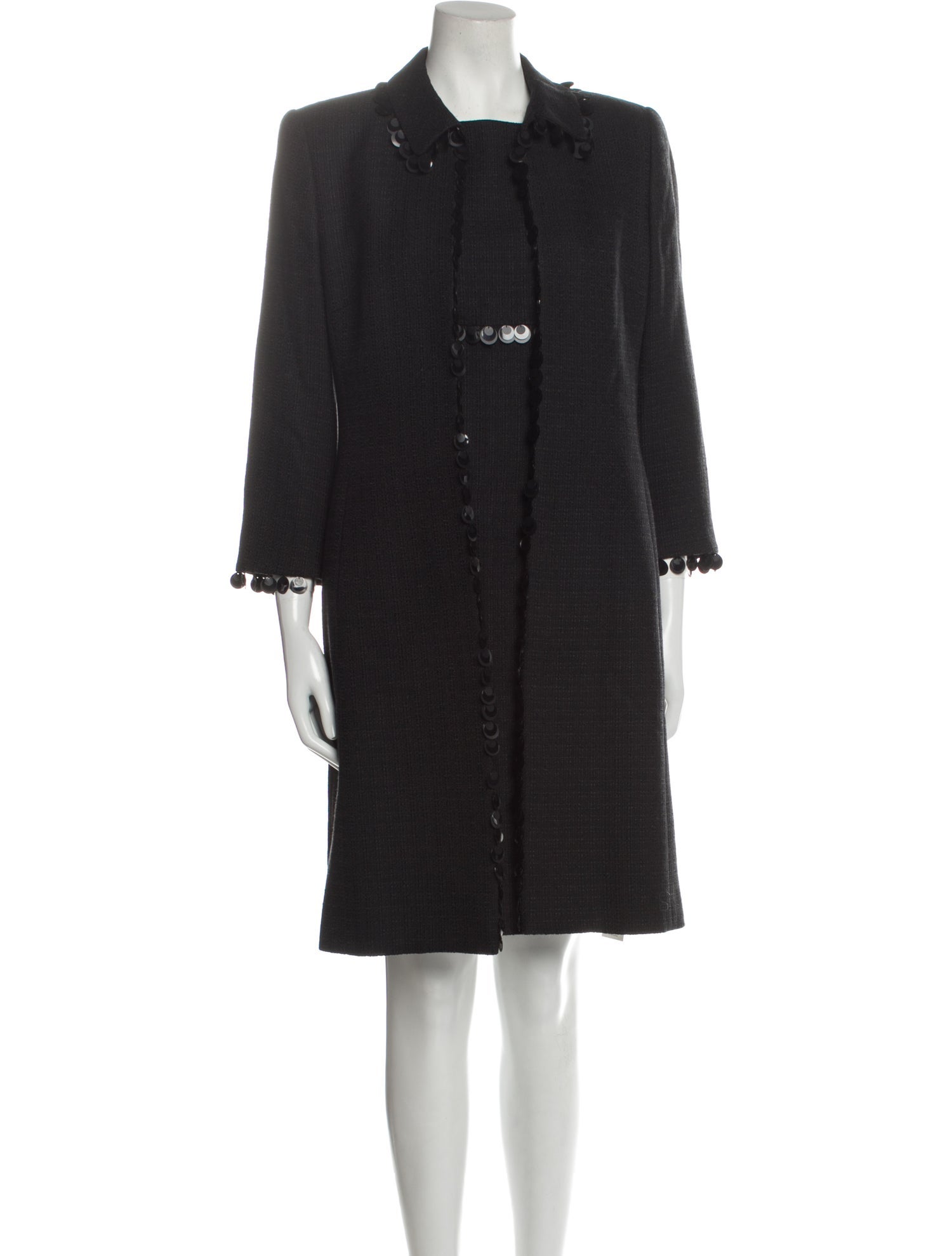 Escada Sequin Embellishments Dress Set - Black Suits and Sets, Clothing ...