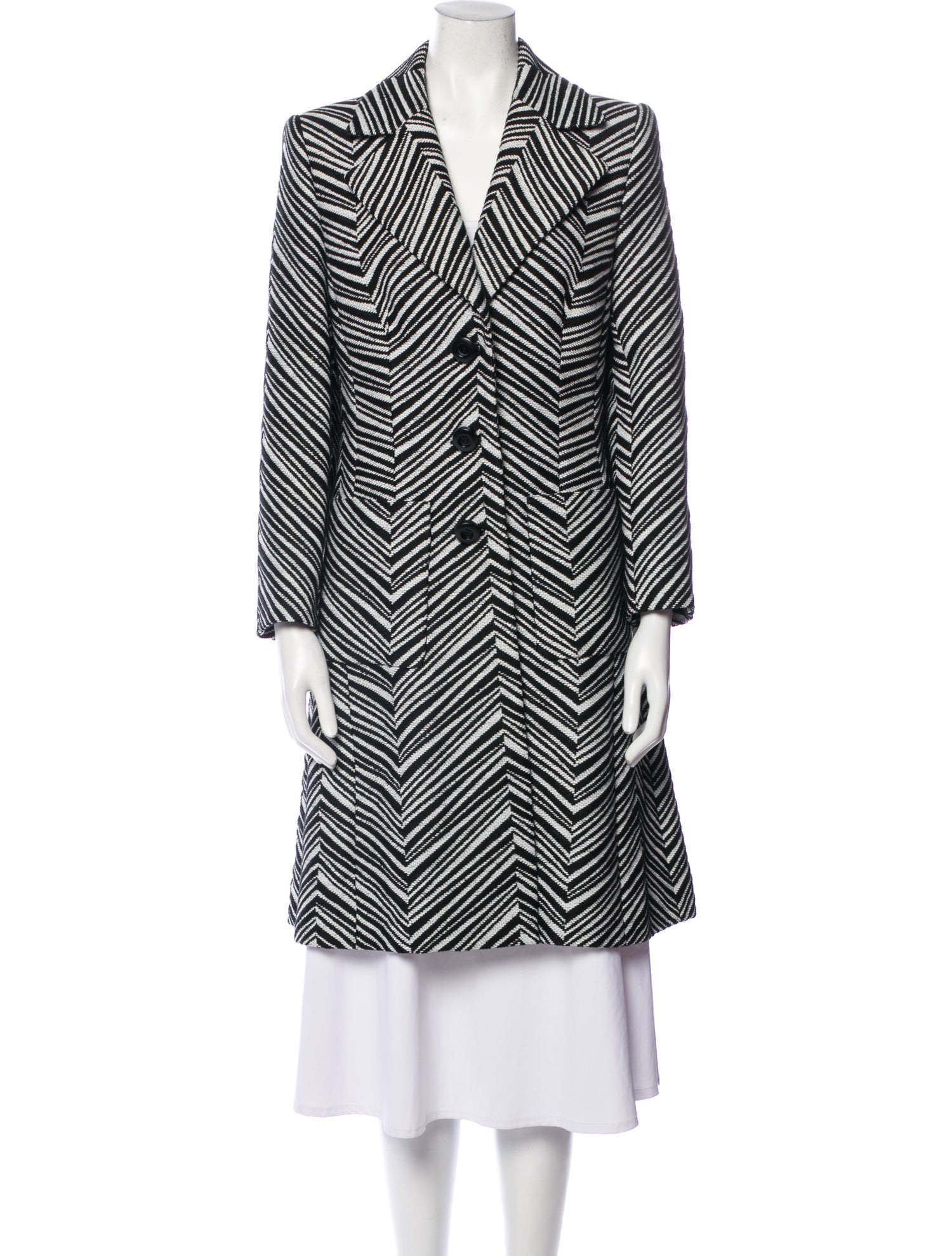 Escada Striped Coat - Black Coats, Clothing - ESC142016 | The RealReal