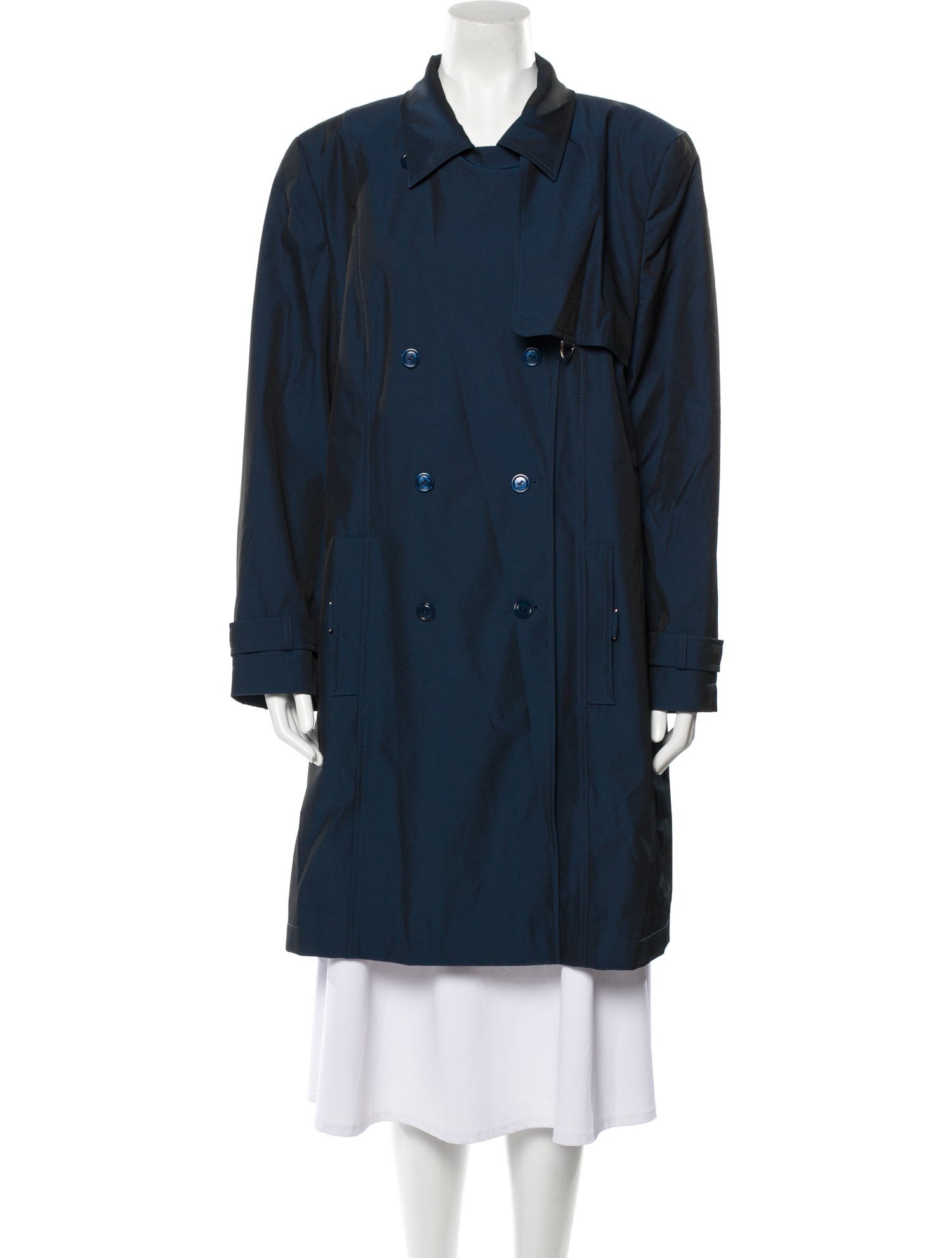Escada Trench Coat - Blue Coats, Clothing - ESC142650 | The RealReal