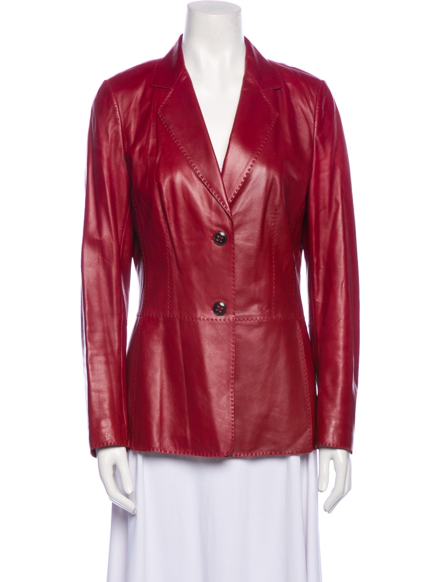 Escada Lamb Leather Blazer - Red Jackets, Clothing - ESC142943 | The ...
