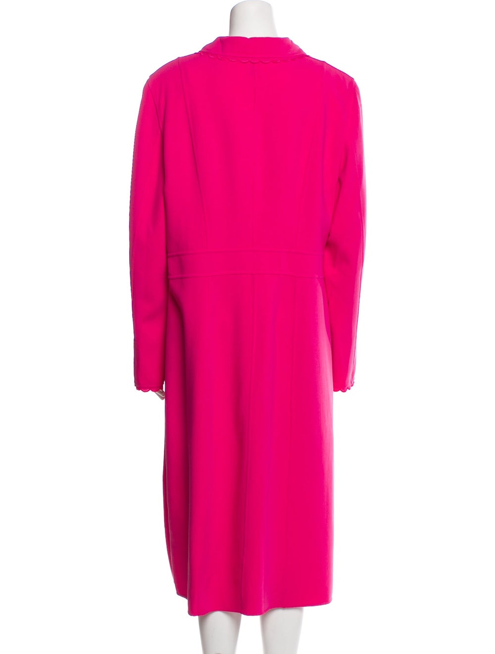 Escada Wool Coat Pink Scalloped Accent & Pointed Coll… - Gem