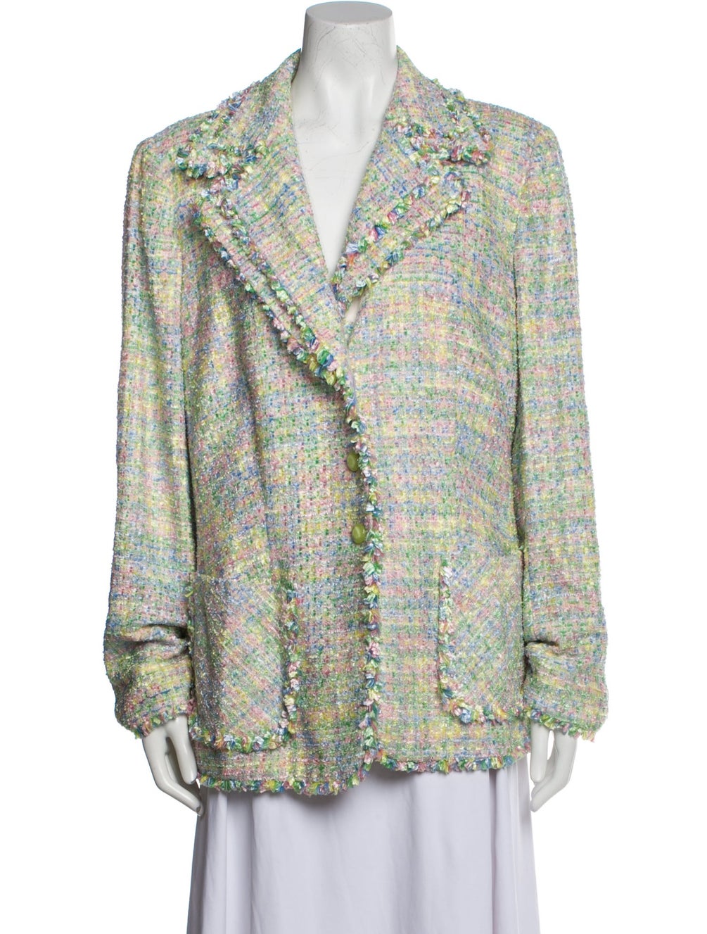 Escada Tweed Pattern Blazer - Green Jackets, Clothing - ESC144005 | The RealReal
