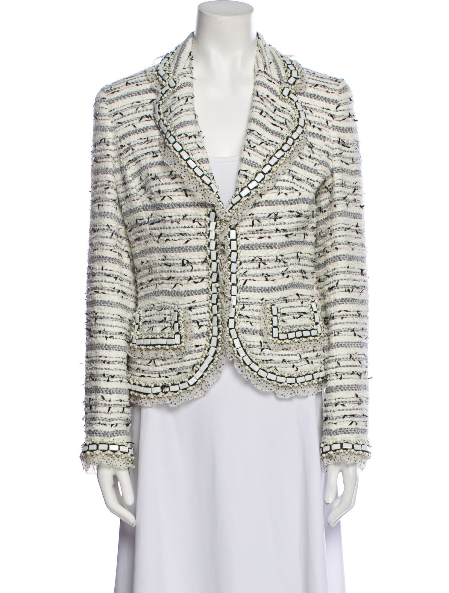 Escada Tweed Pattern Blazer - Neutrals Jackets, Clothing - ESC144038 ...