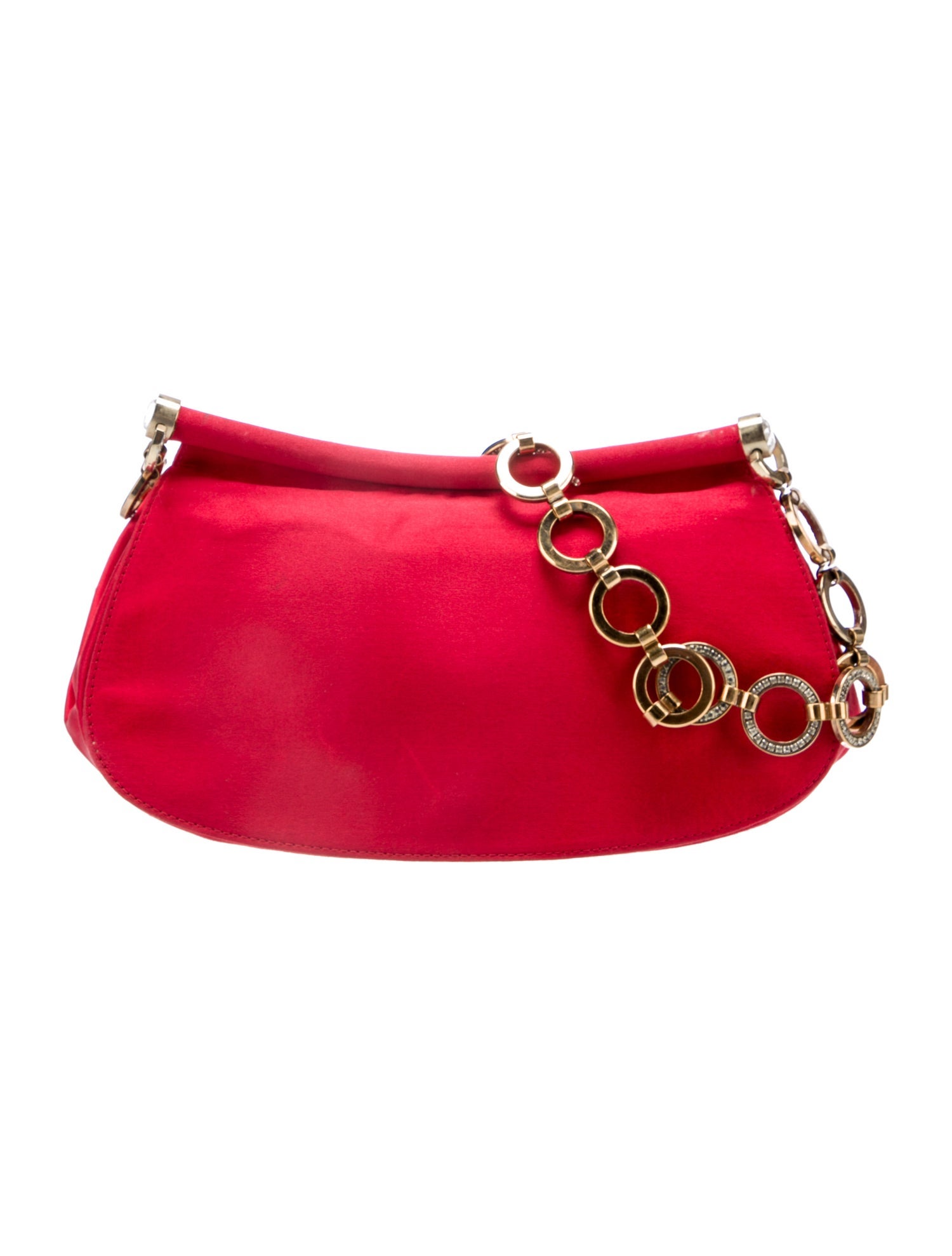 Escada Satin Evening Bag - Red Shoulder Bags, Handbags - ESC144155 ...