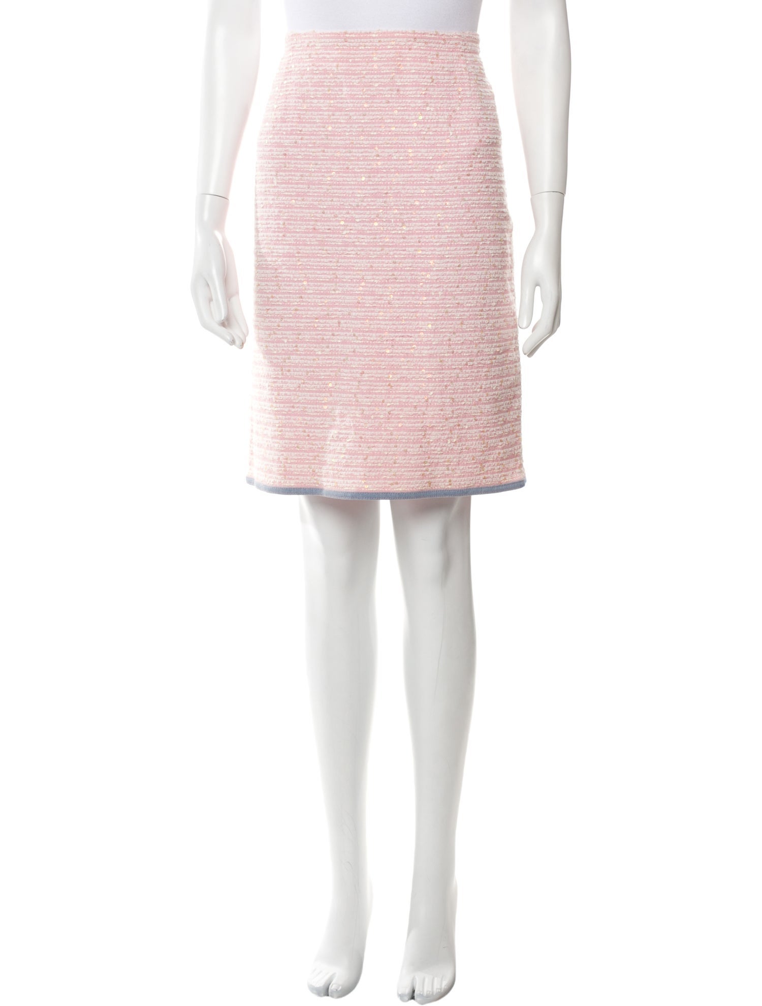 Escada Tweed Pattern Knee-Length Skirt - Pink Skirts, Clothing - ESC144289 | The RealReal