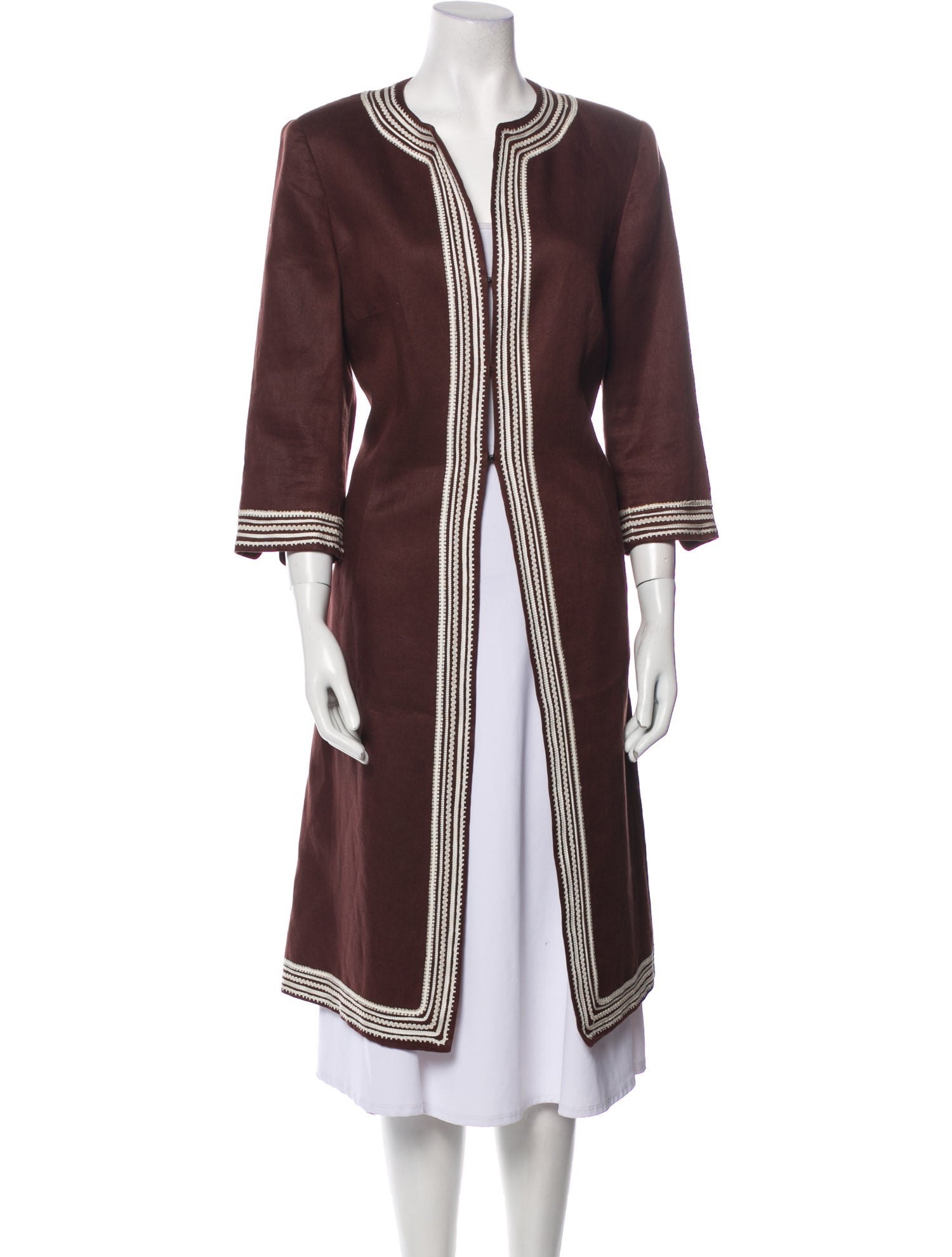 Escada Striped Coat - Brown Coats, Clothing - ESC144801 | The RealReal