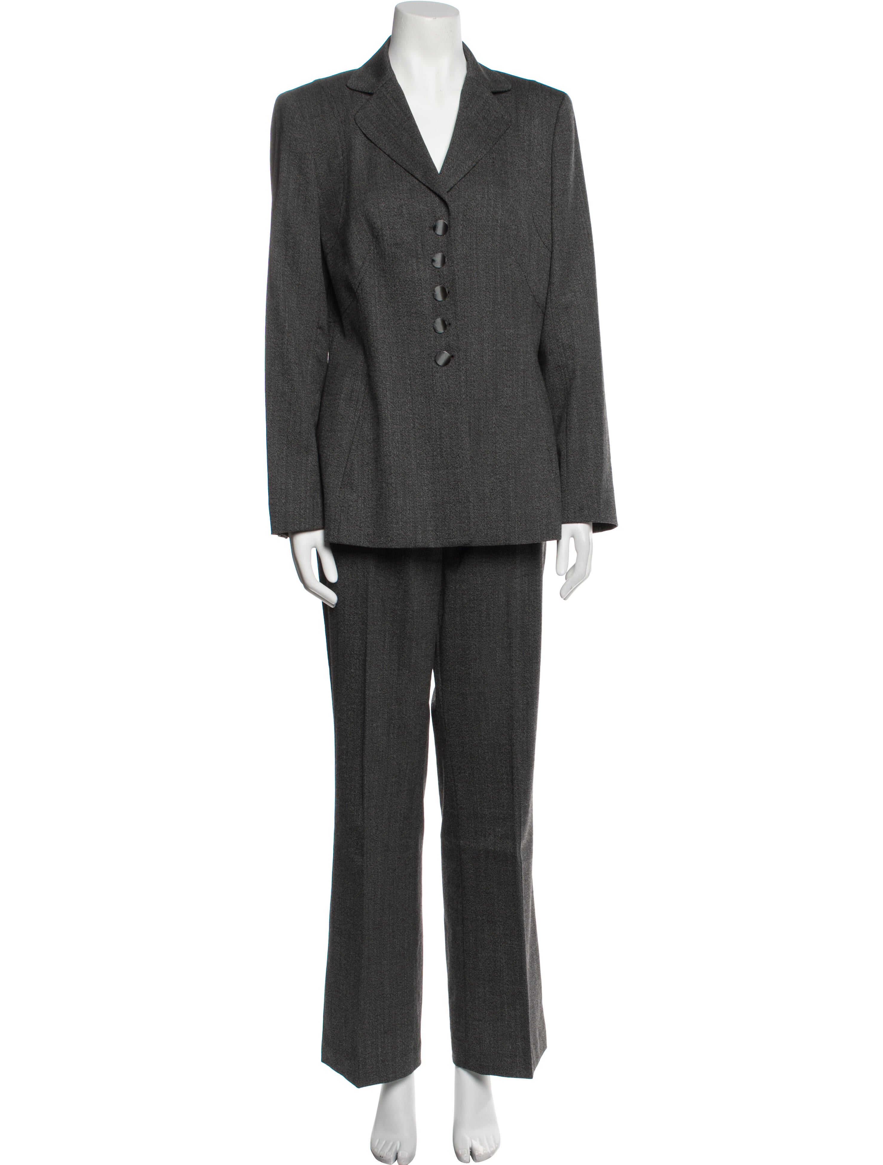 Escada Wool Pantsuit - Black, 10" Rise Suits and Sets, Clothing ...