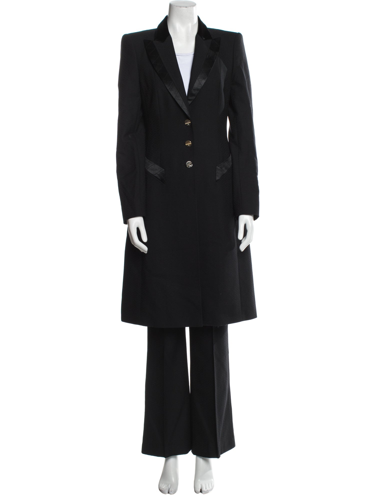 Escada Virgin Wool Pantsuit - Black, 8.5" Rise Suits and Sets, Clothing ...