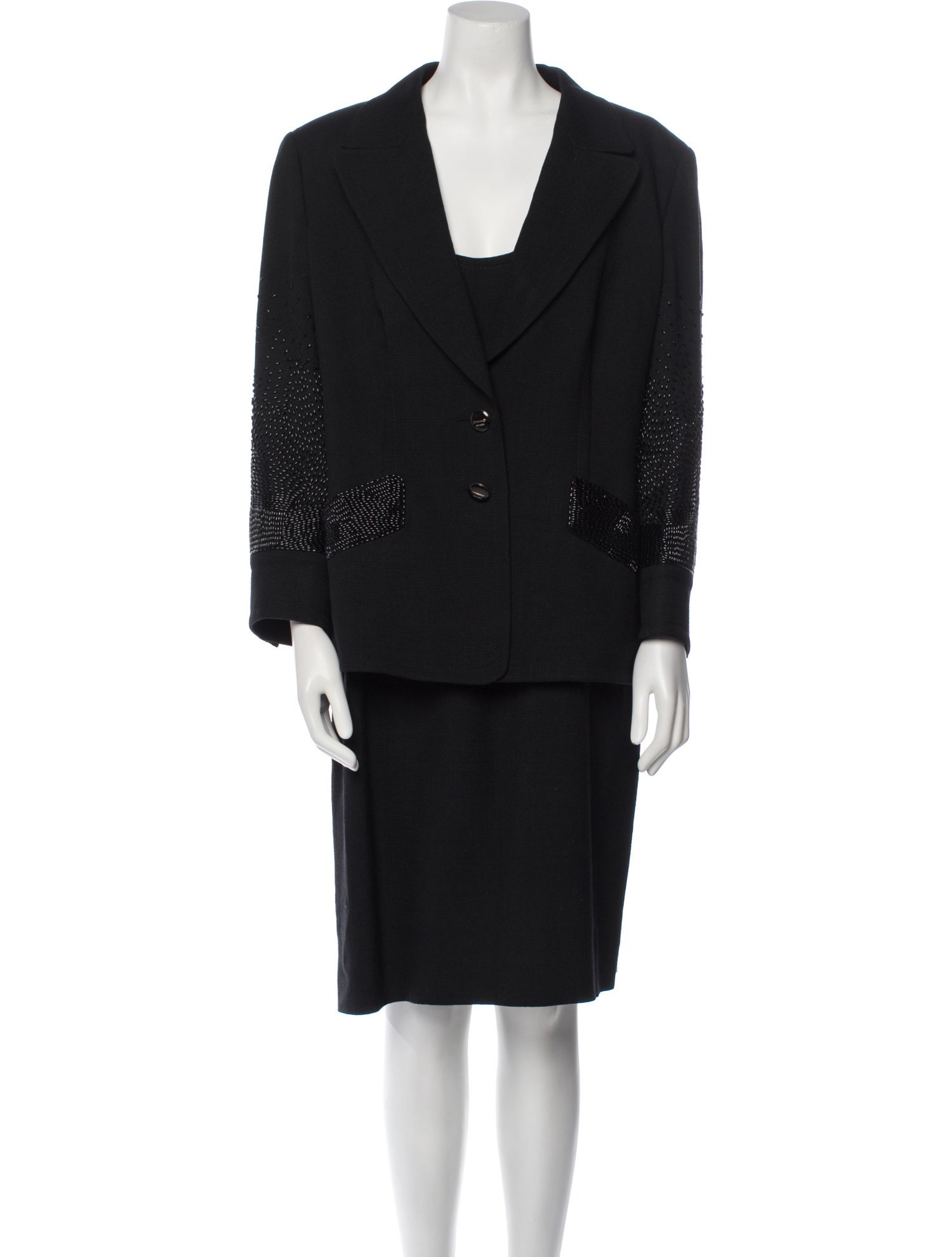 Escada Beaded Accents Dress Set - Black Suits and Sets, Clothing ...