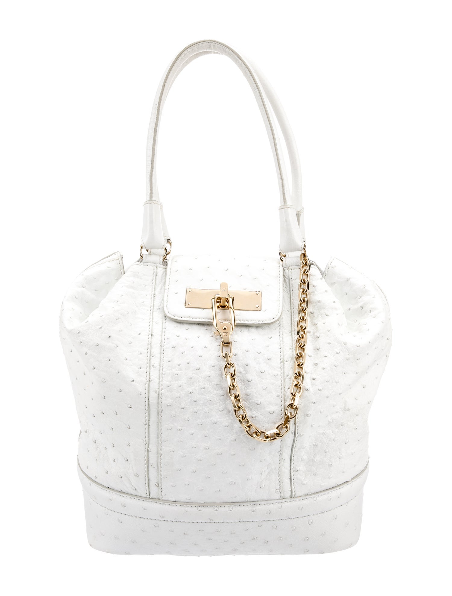 Escada Ostrich Shoulder Bag - Shoulder Bags, Handbags | The RealReal