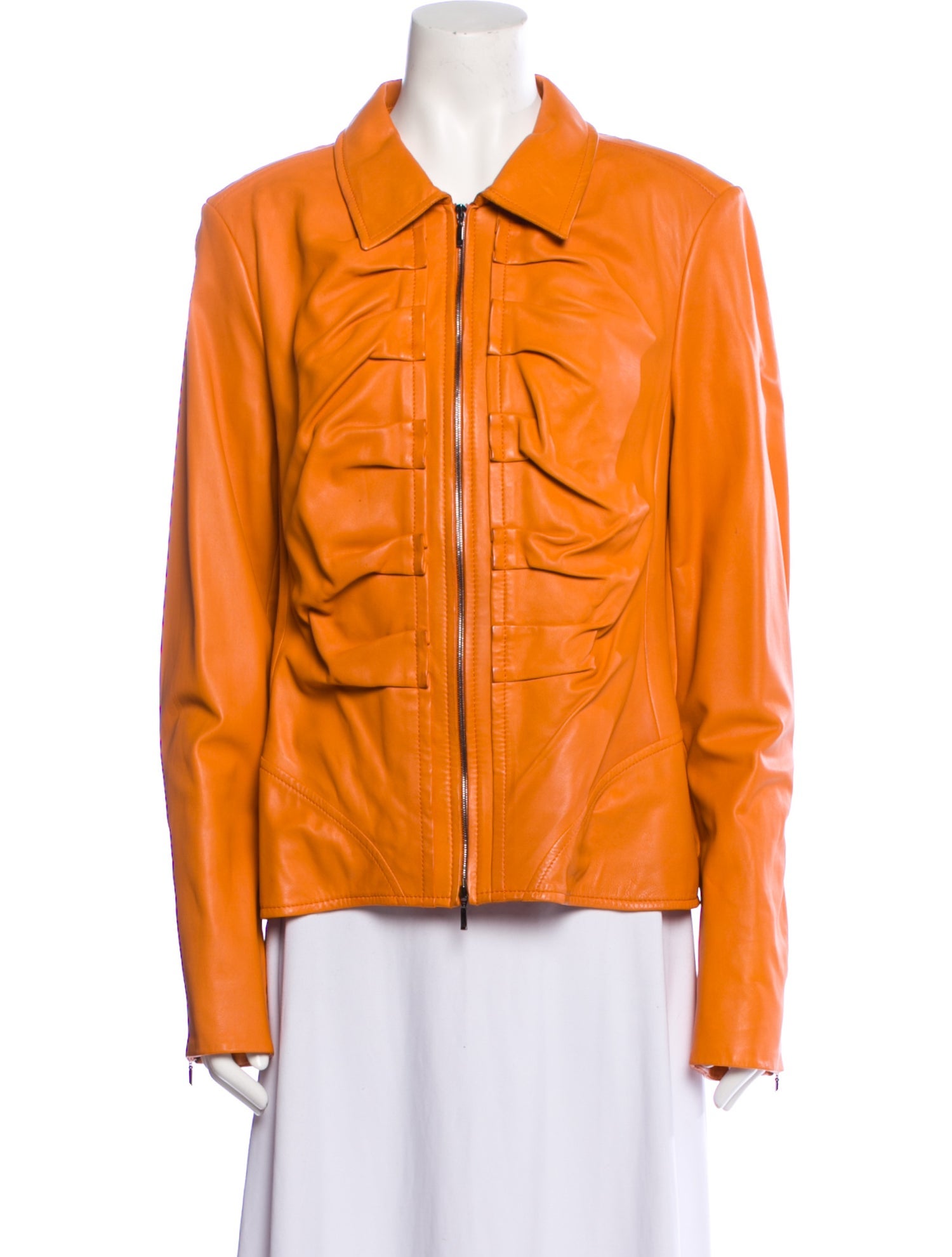 Escada Lamb Leather Jacket - Orange Jackets, Clothing - ESC147014 | The ...