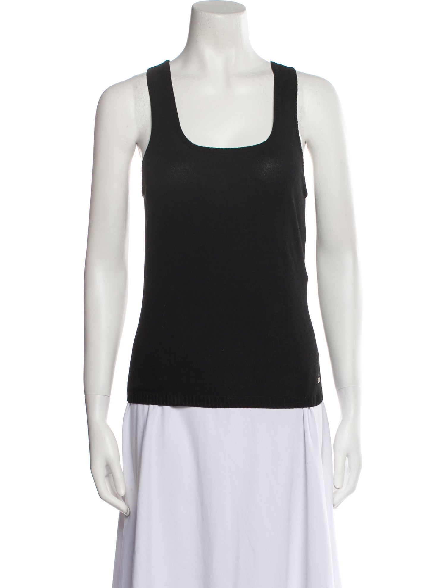 Escada Scoop Neck Sleeveless Top - Blue Tops, Clothing - ESC147036 ...