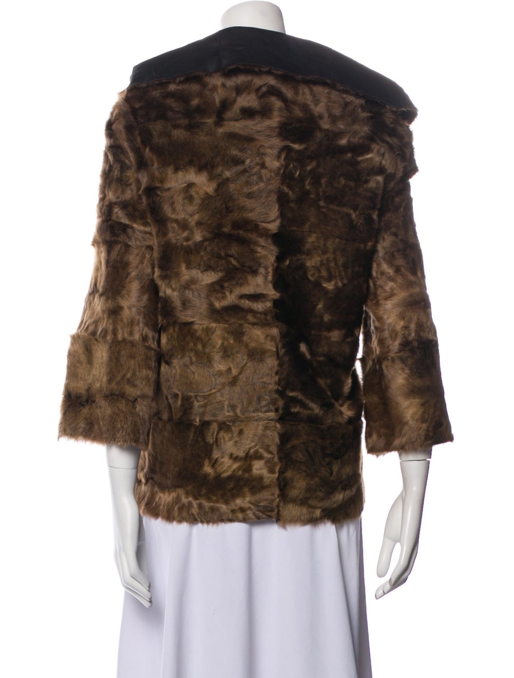 Escada Lambskin Faux Fur Jacket Vintage Brown Animal … - Gem