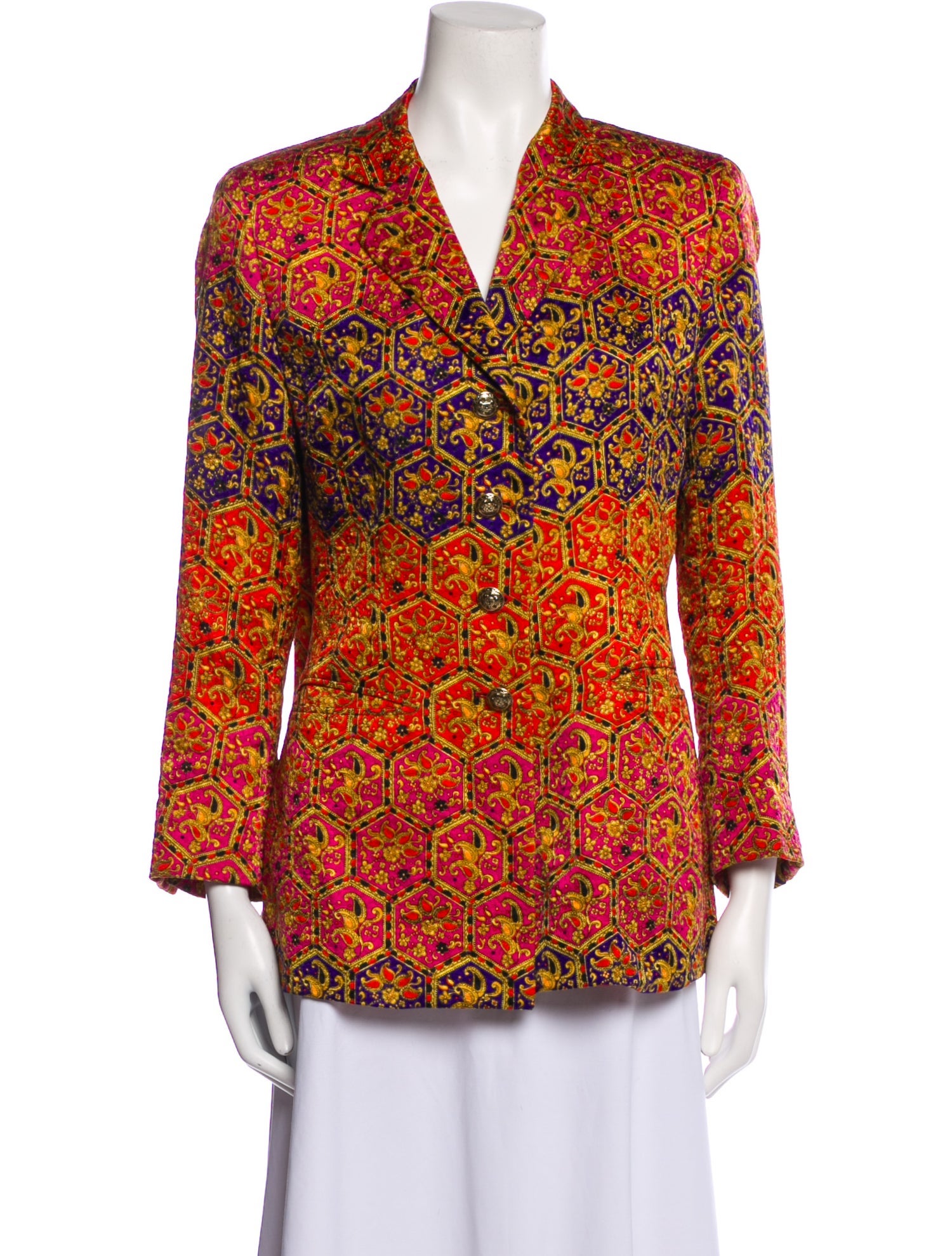 Escada Wool Printed Blazer - Red Jackets, Clothing - ESC147558 | The ...