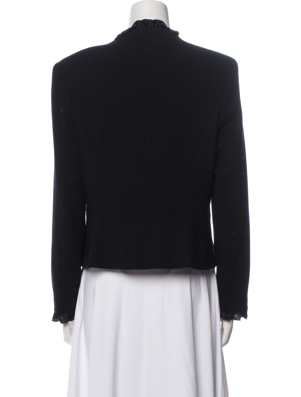 Escada Wool Jacket Black Collarless - Gem