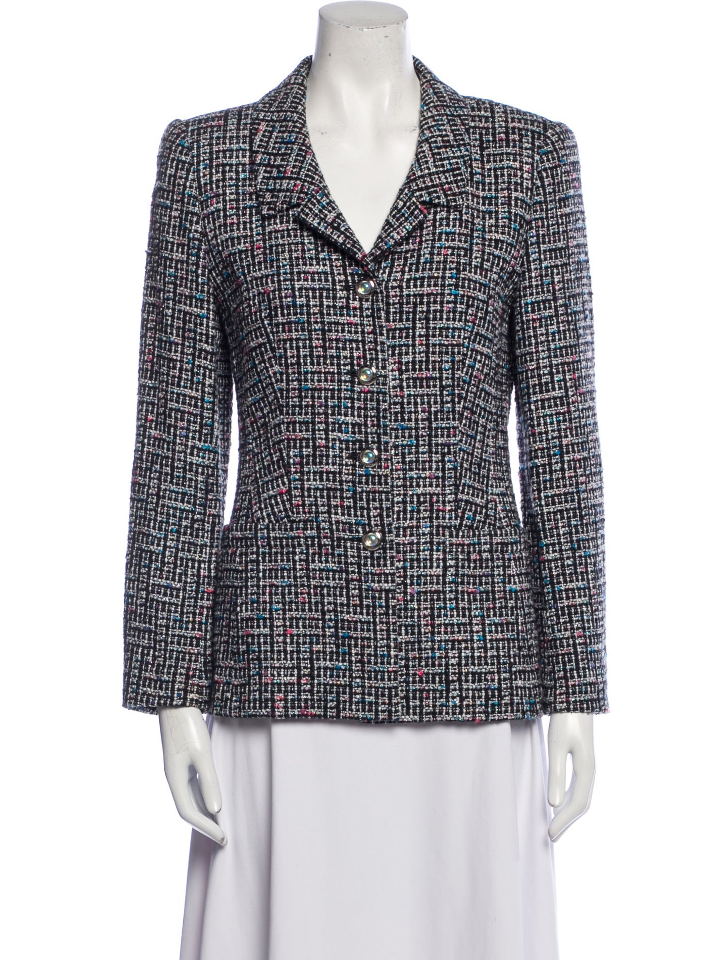 Escada Tweed Pattern Blazer - Blue Jackets, Clothing - ESC148560 | The ...