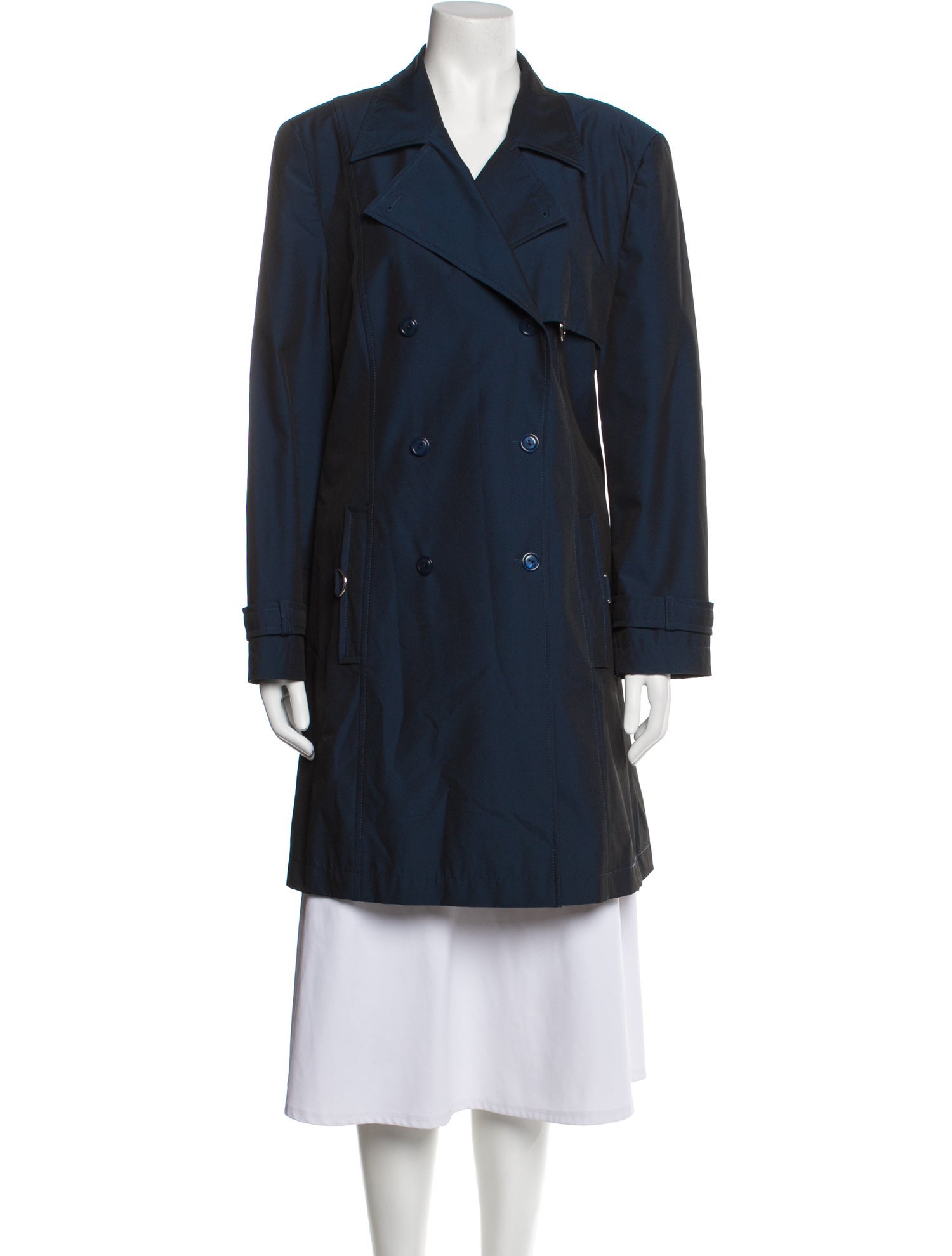 Escada Trench Coat - Blue Coats, Clothing - ESC150368 | The RealReal