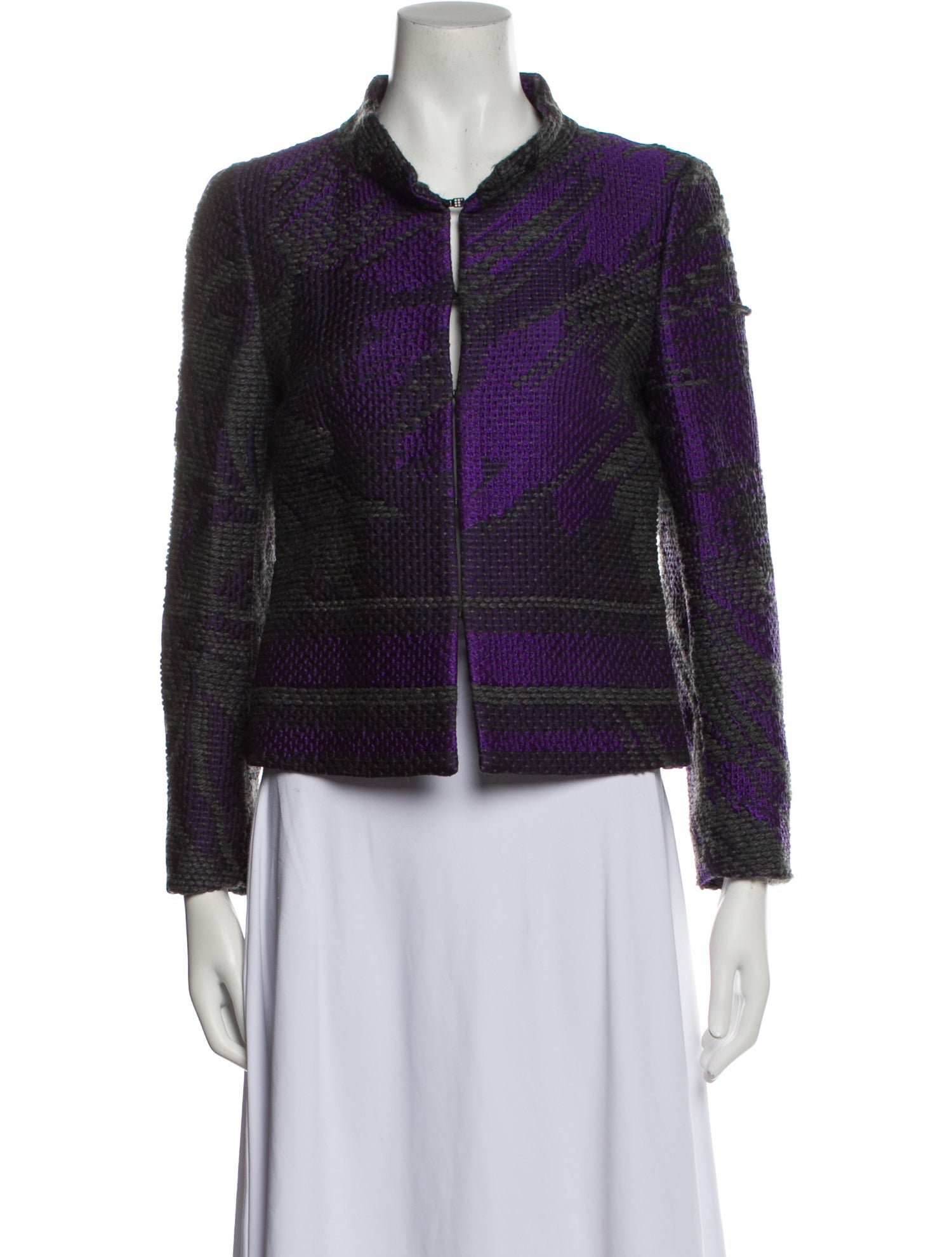 Escada Tweed Pattern Evening Jacket - Purple Jackets, Clothing ...