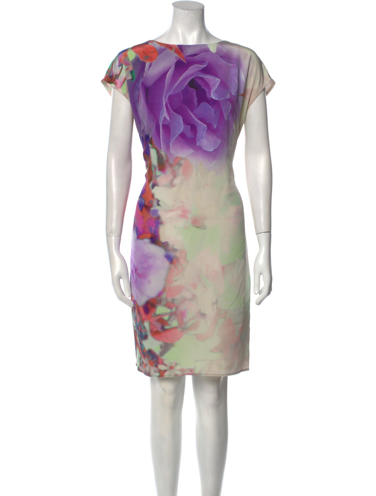 Escada Printed Knee-Length Dress - Purple Dresses, Clothing - ESC151903 ...