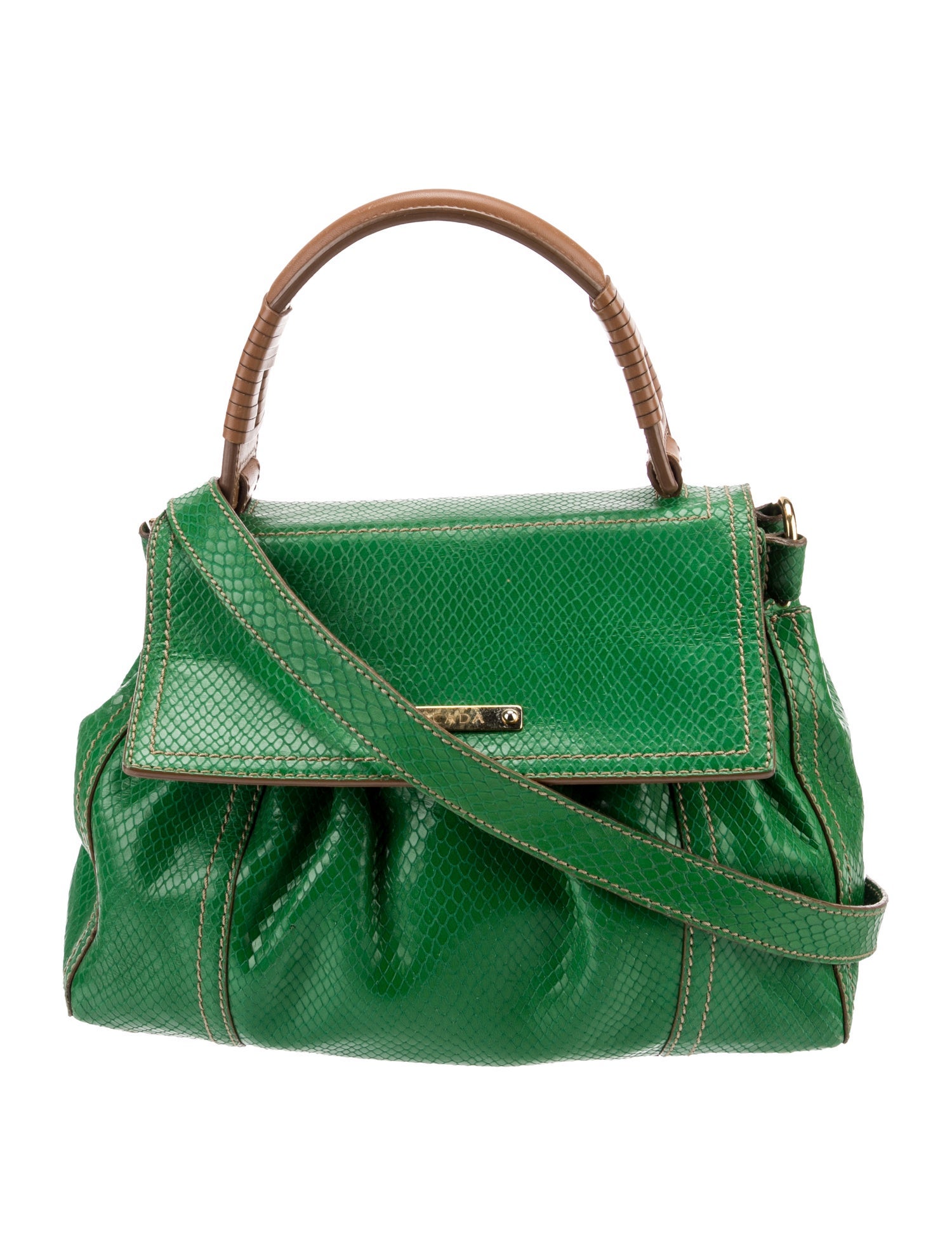 Escada Leather Top Handle Bag - Green Handle Bags, Handbags - ESC152402 ...