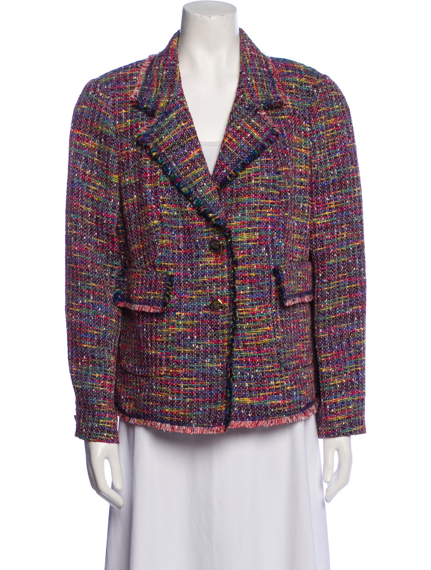 Escada Tweed Pattern Blazer - Blue Jackets, Clothing - ESC152413 | The ...
