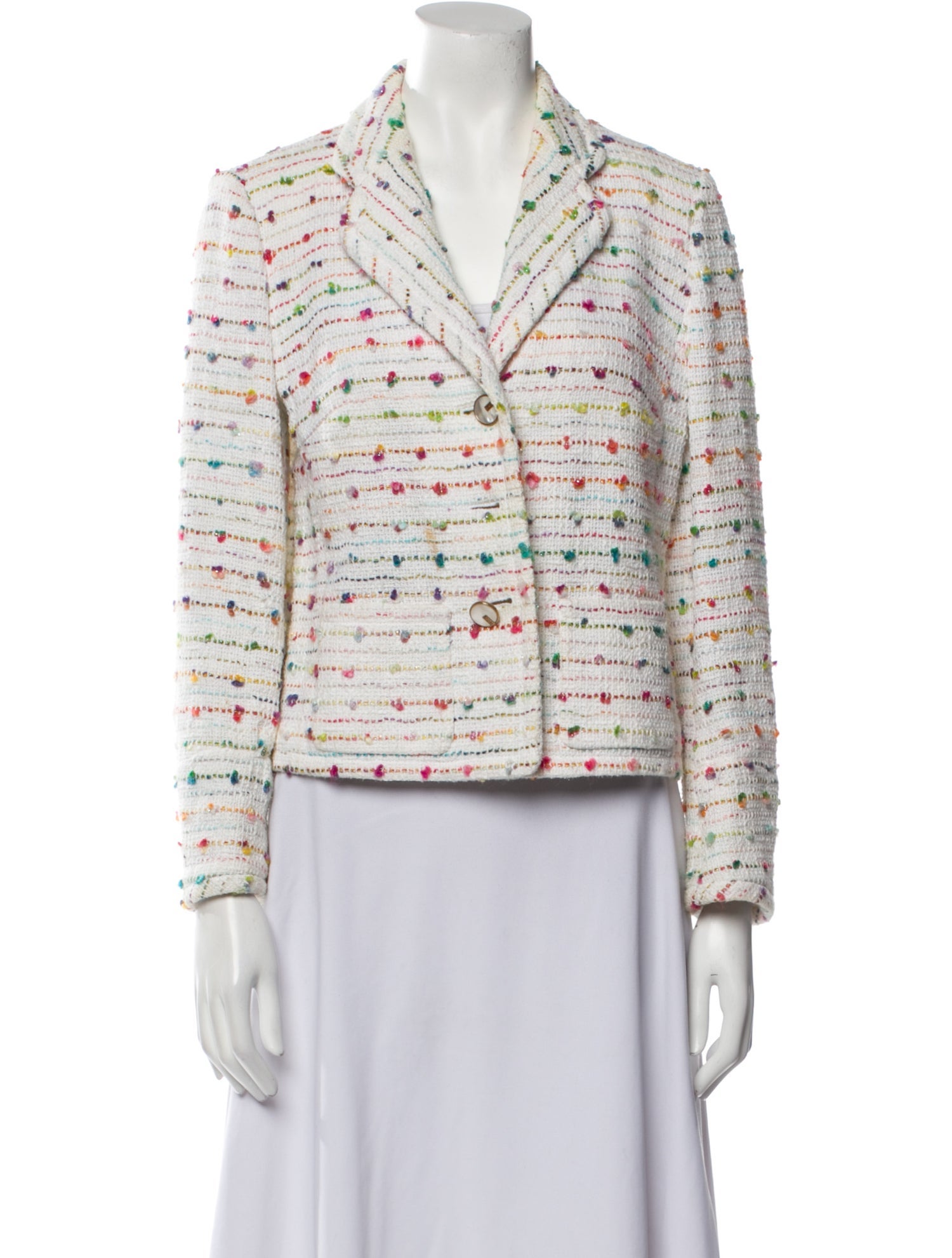 Escada Tweed Pattern Blazer - White Jackets, Clothing - ESC153726 | The ...