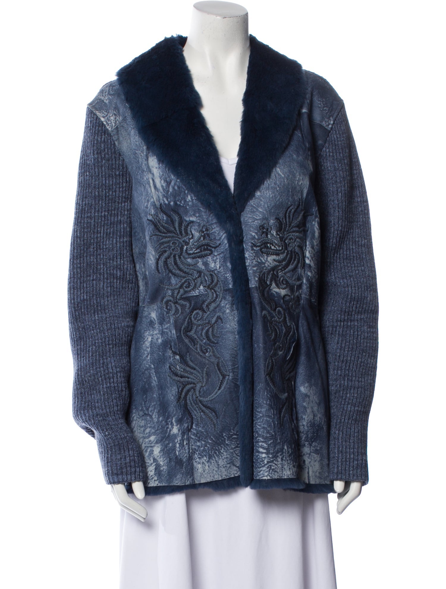 Escada Wool Fur Jacket - Blue Jackets, Clothing - ESC154336 | The RealReal