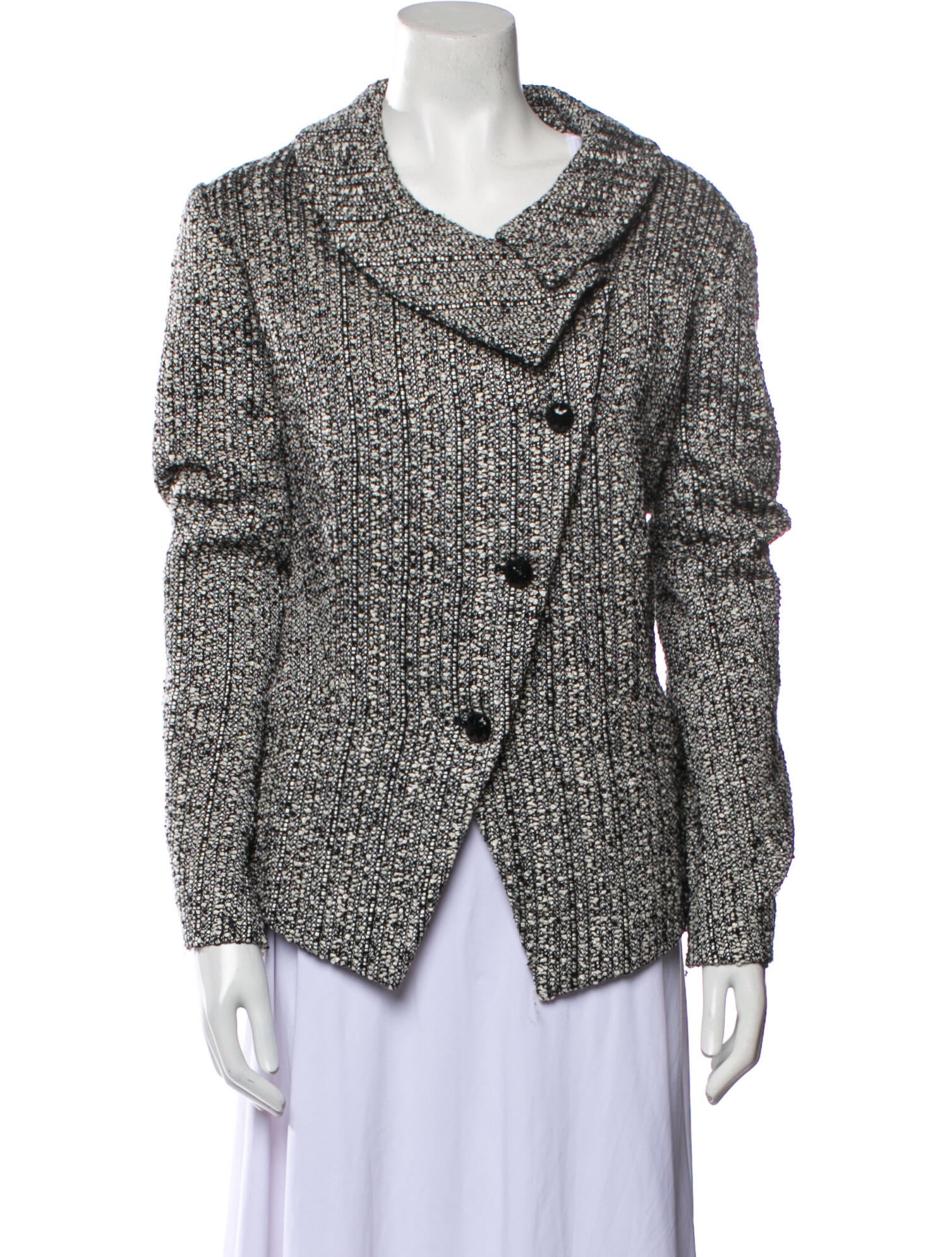 Escada Wool Tweed Pattern Jacket - Black Jackets, Clothing - ESC154629 ...