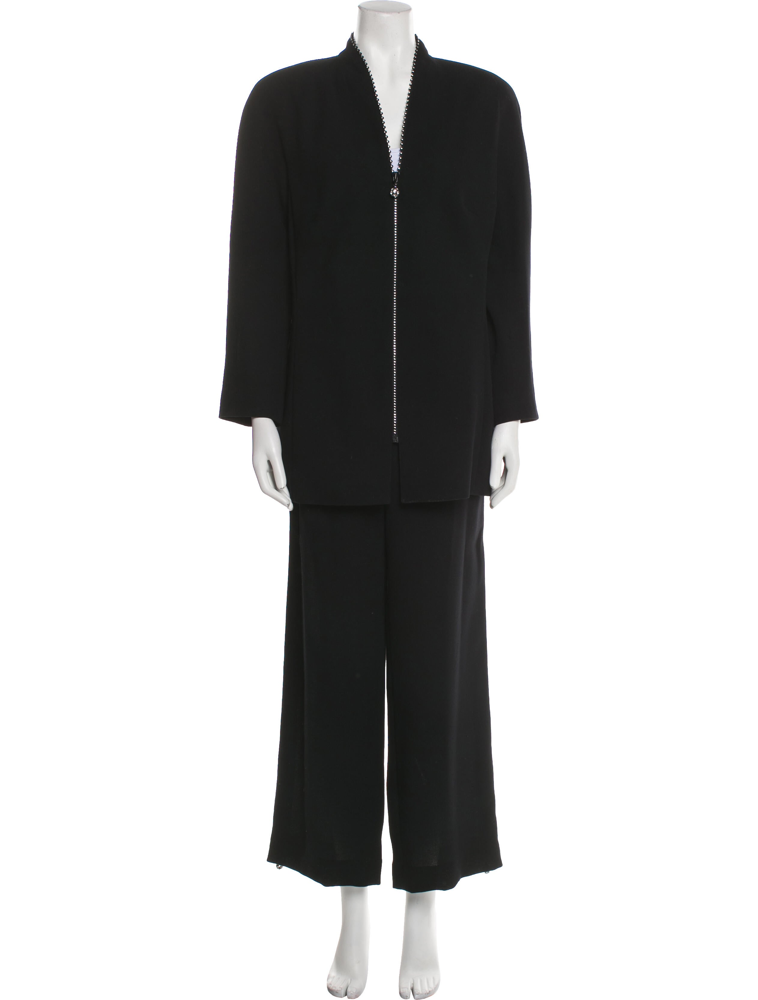 Escada Wool Pantsuit - Black, 11.5" Rise Suits and Sets, Clothing ...