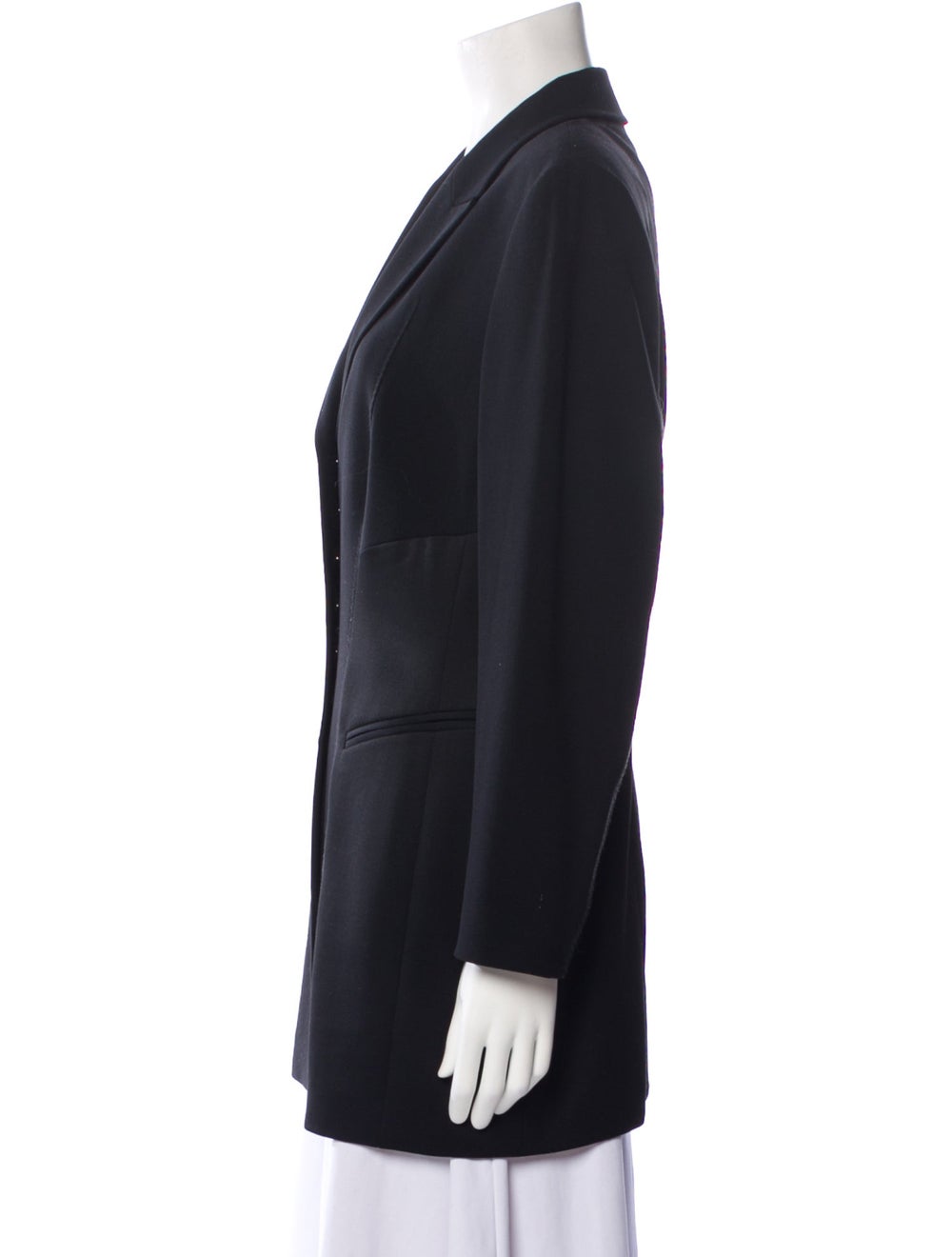Escada Virgin Wool Blazer Black Lace Trim Embellishme… - Gem