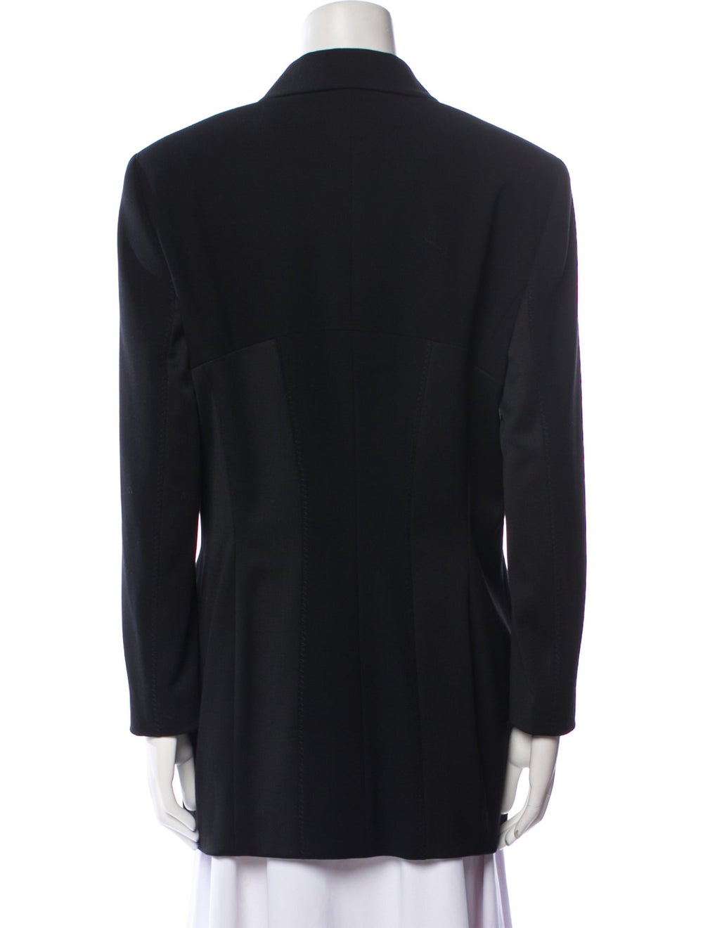Escada Virgin Wool Blazer Black Lace Trim Embellishme… - Gem