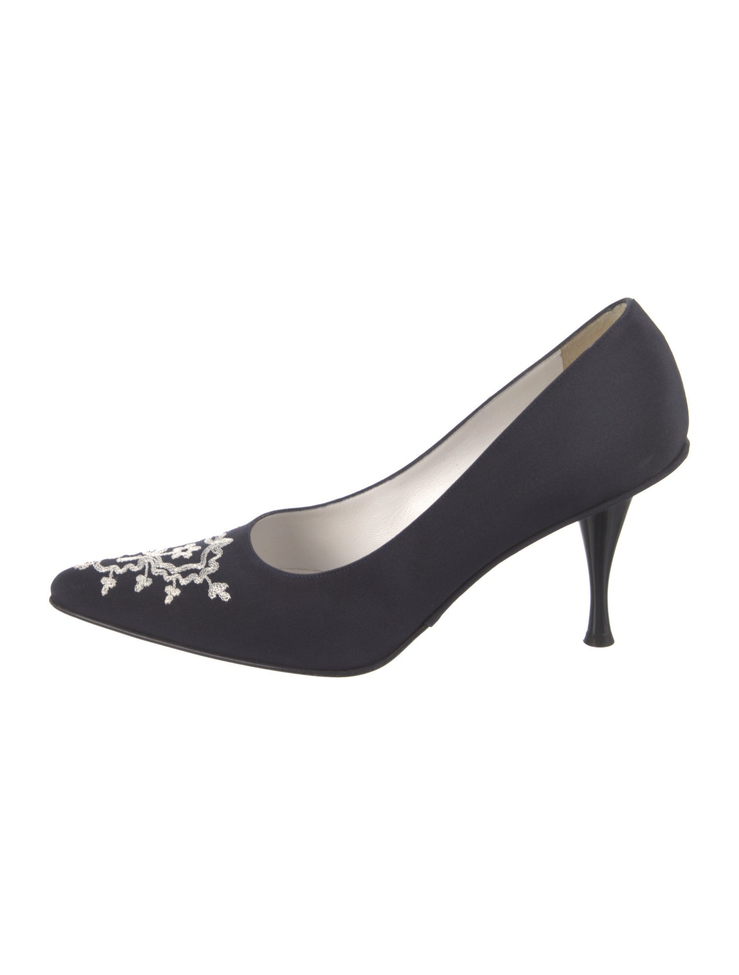 Escada Embroidered Accent Pumps - Black Pumps, Shoes - ESC156793 | The ...