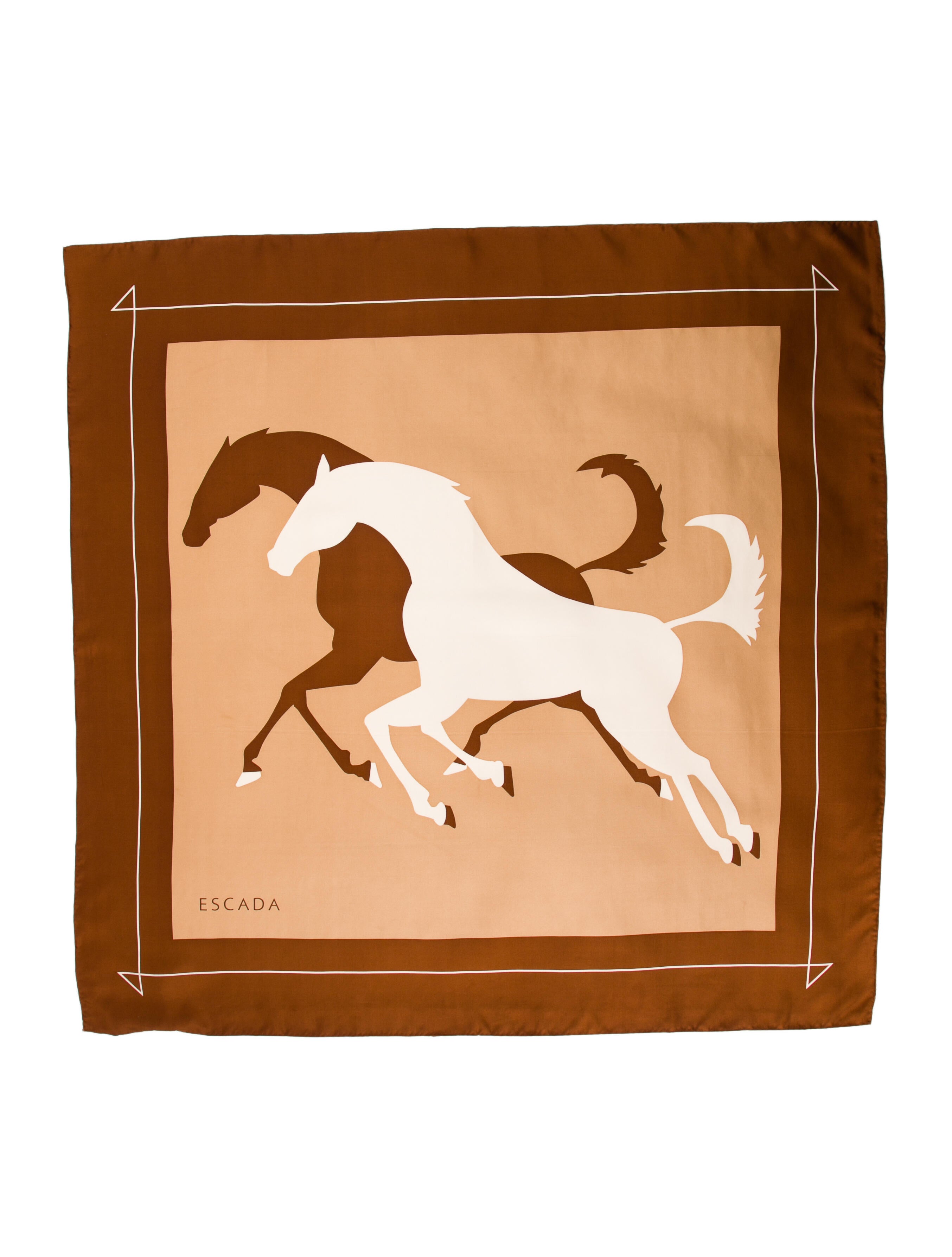 Escada Silk Printed Scarf - Brown Scarves and Shawls, Accessories ...