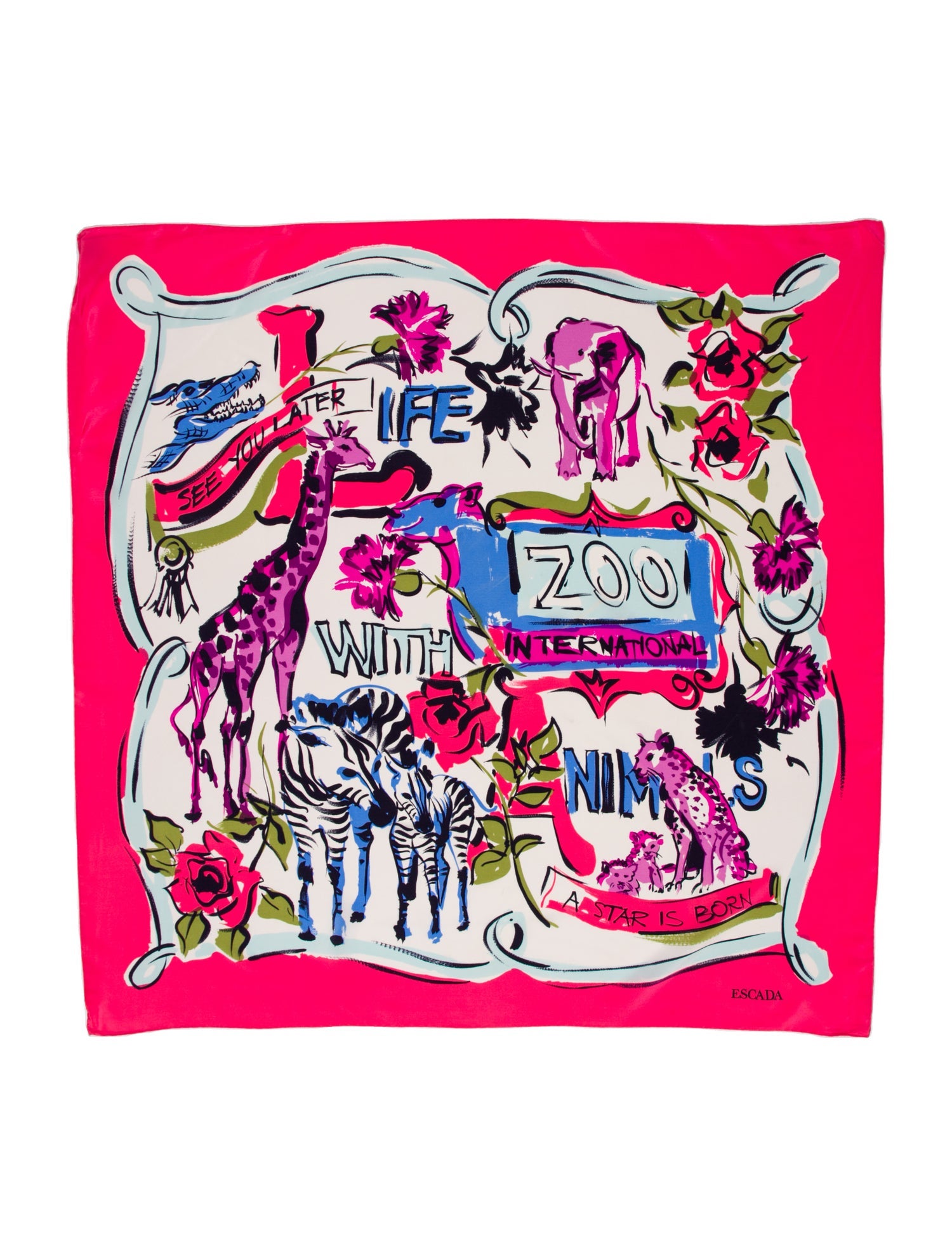 Escada Silk Printed Scarf - Pink Scarves and Shawls, Accessories ...