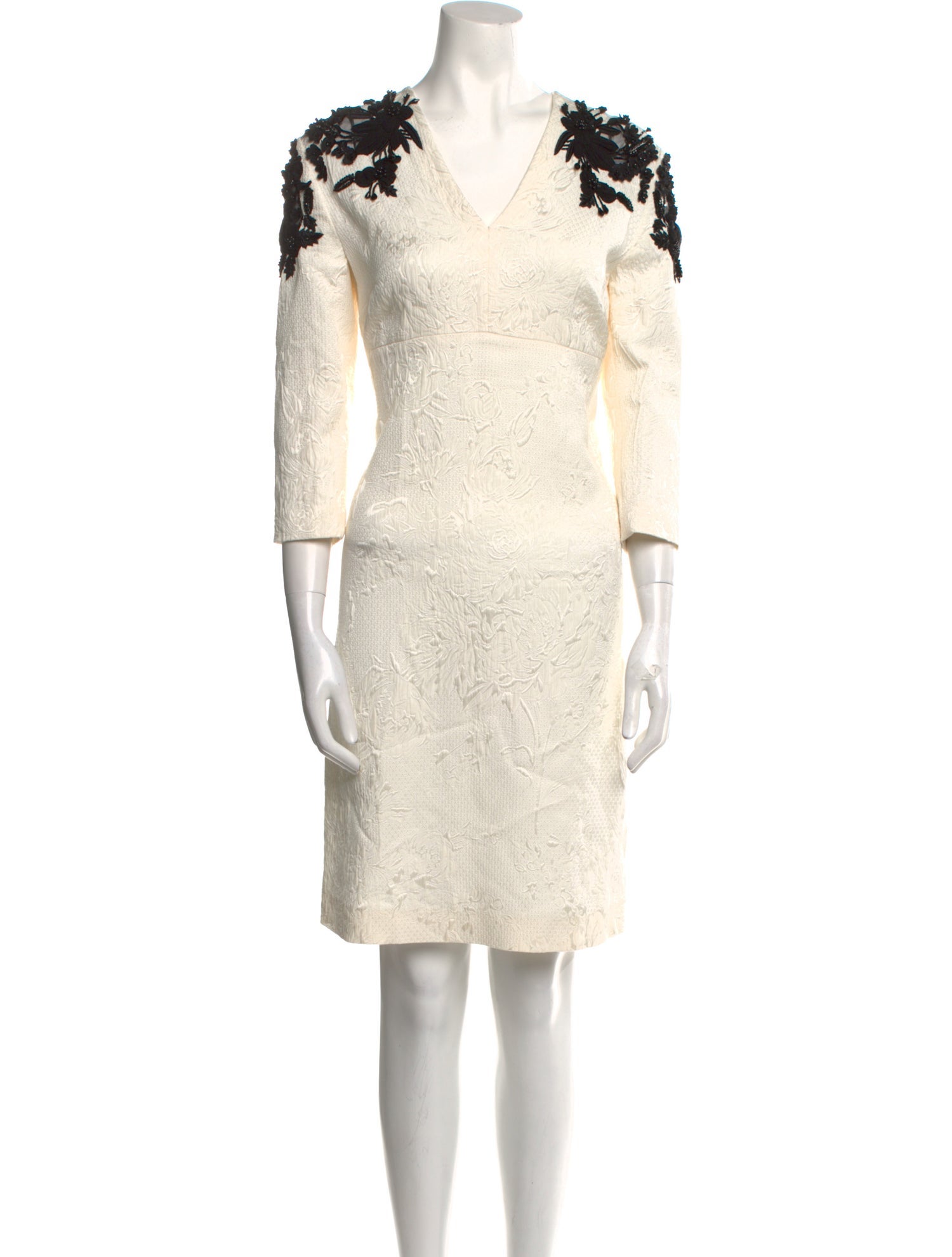 Escada Lace Pattern Knee-Length Dress w/ Tags - Neutrals Dresses ...