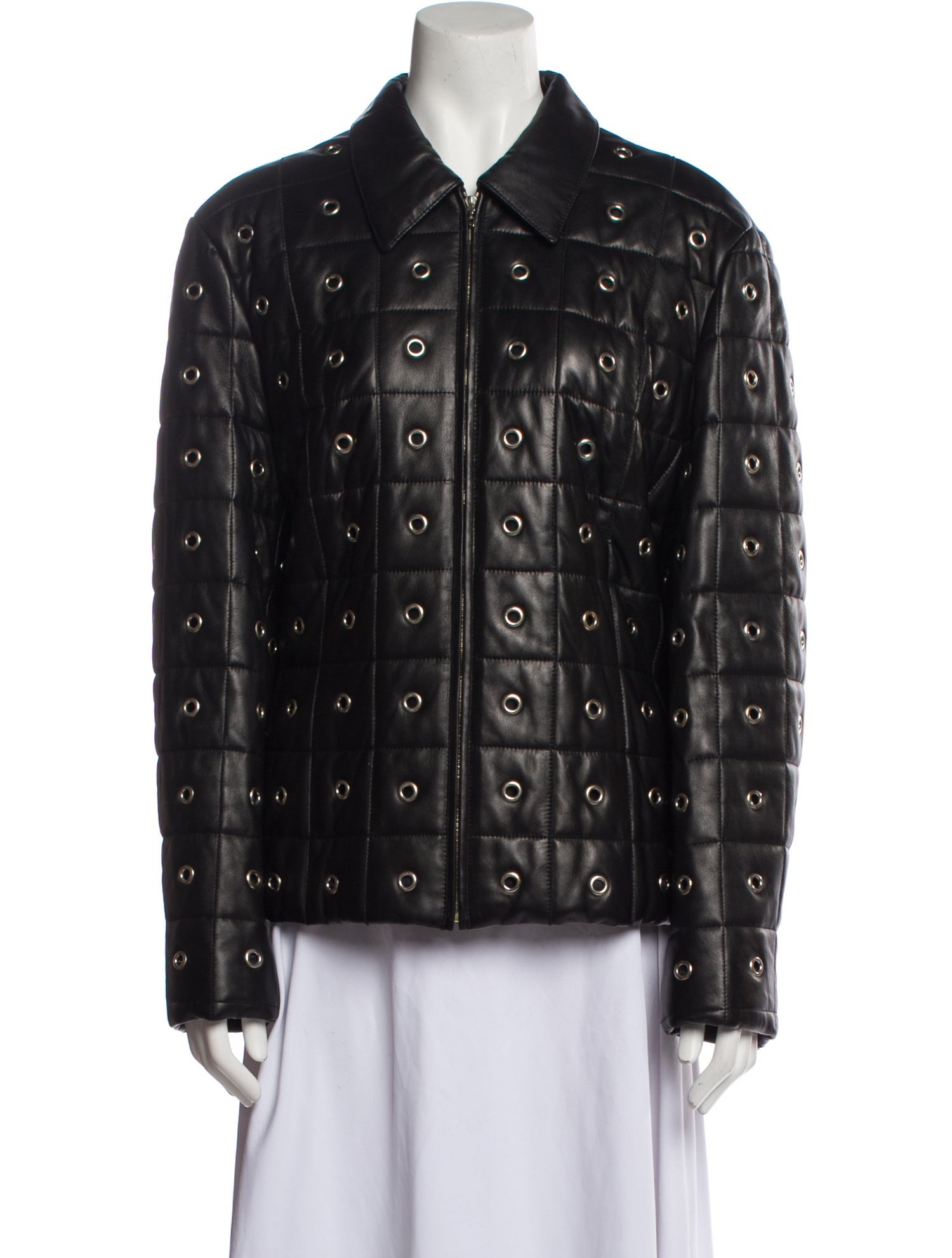Escada Leather Printed Jacket - Black Jackets, Clothing - ESC159803 ...