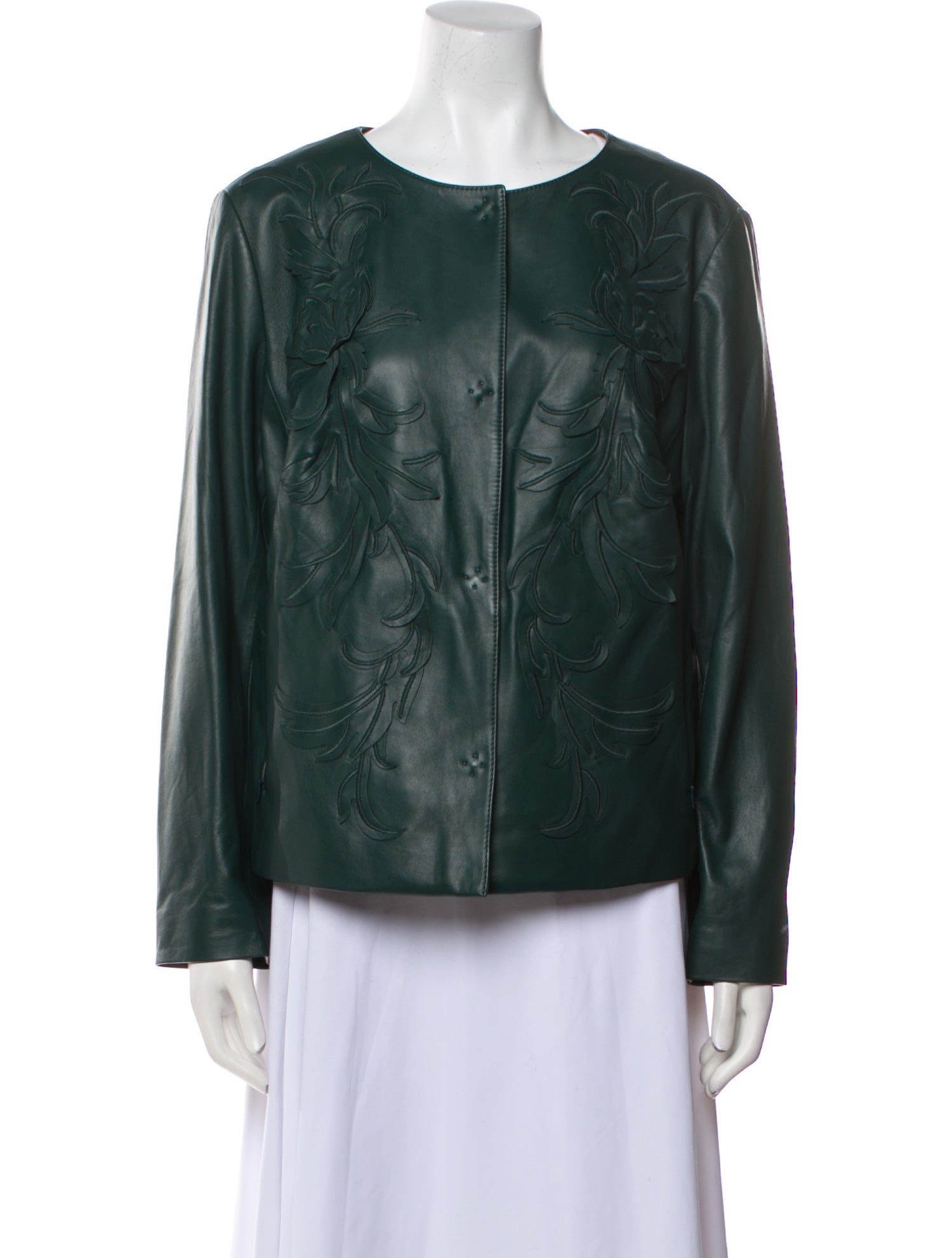 Escada Lamb Leather Jacket - Green Jackets, Clothing - ESC160938 | The ...