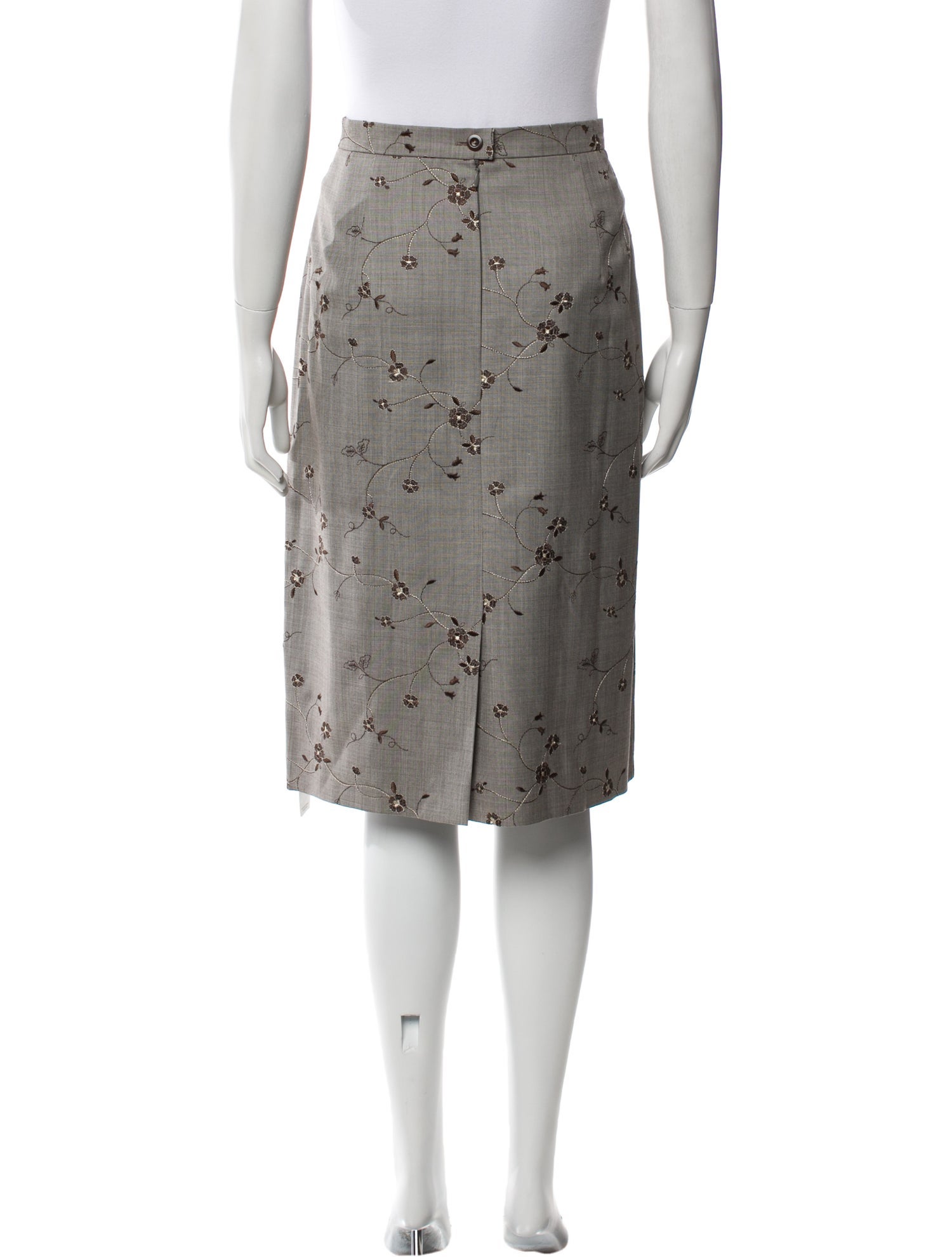 Escada Wool Knee-Length Skirt - Brown Skirts, Clothing - ESC166579 ...