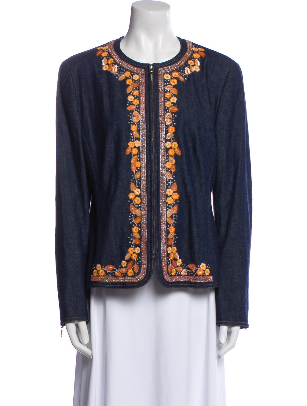 Escada Tweed Pattern Jacket - Blue Jackets, Clothing - ESC173599 | The ...