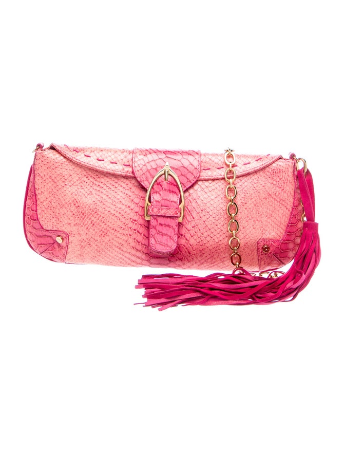 Escada Python Shoulder Bag - Pink Shoulder Bags, Handbags - ESC178630 ...