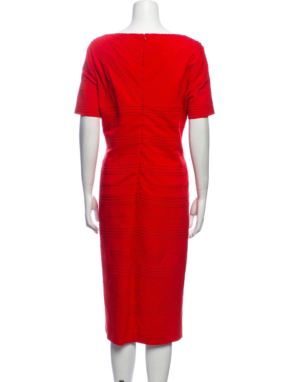 Escada V-Neck Midi Length Dress - Red Dresses, Clothing - ESC60242 ...