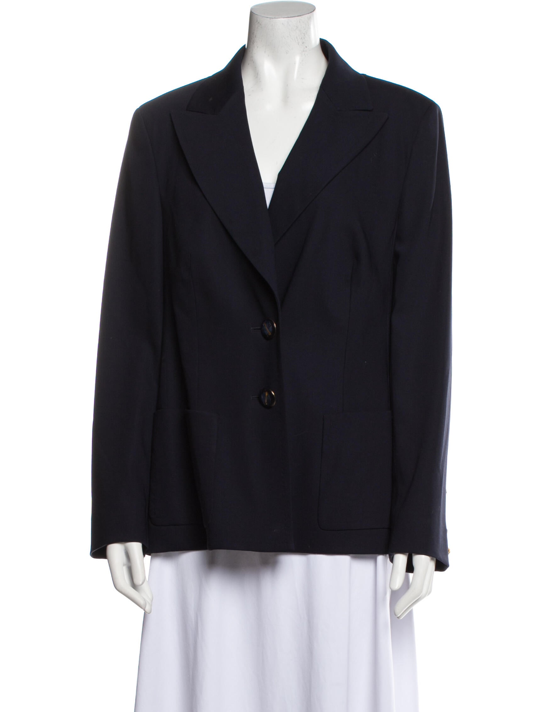 Escada Virgin Wool Blazer - Black Jackets, Clothing - ESC88421 | The ...