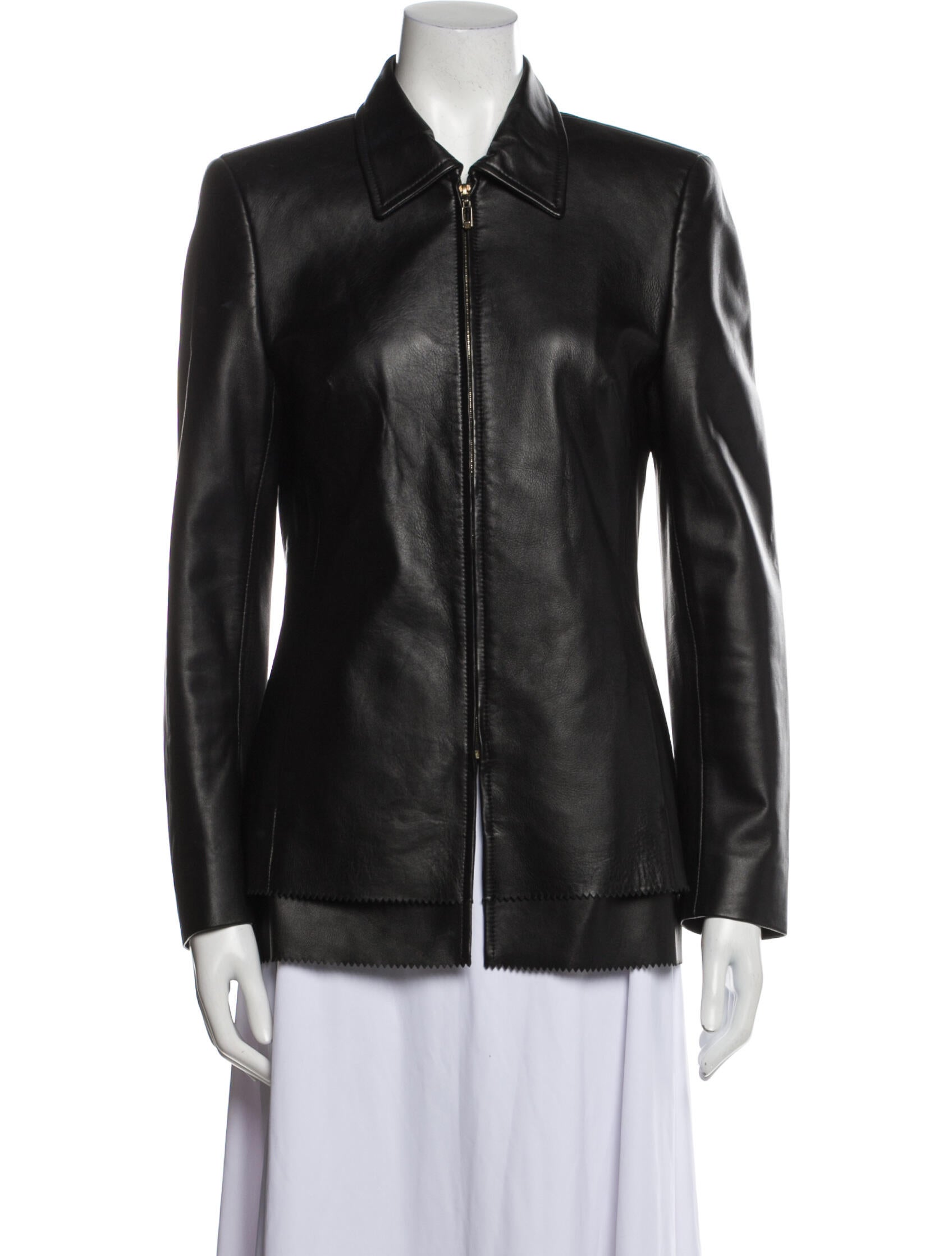 Escada Lamb Leather Biker Jacket - Black Jackets, Clothing - ESC90039 ...